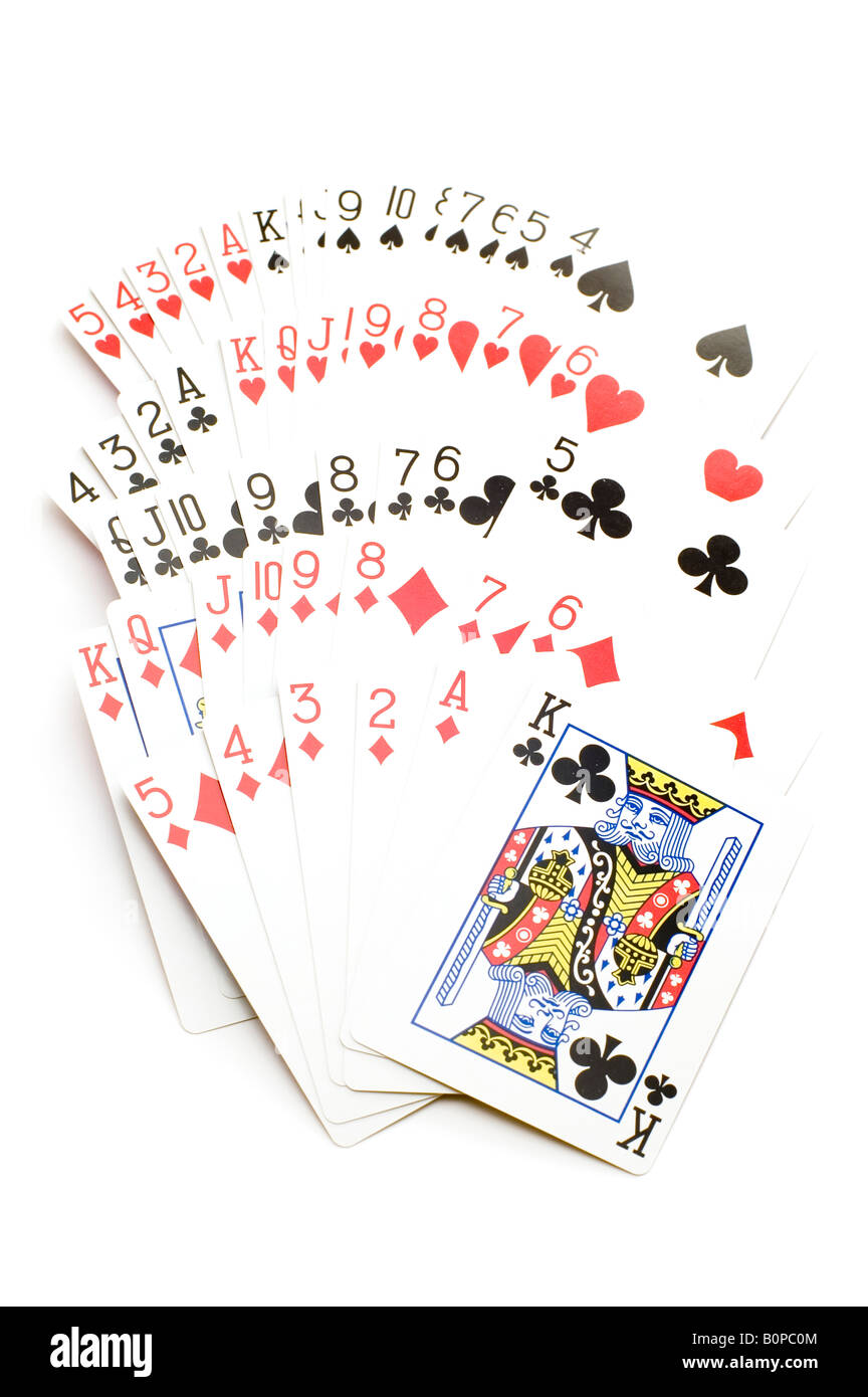 object on white Gambling Playing cards Stock Photo - Alamy