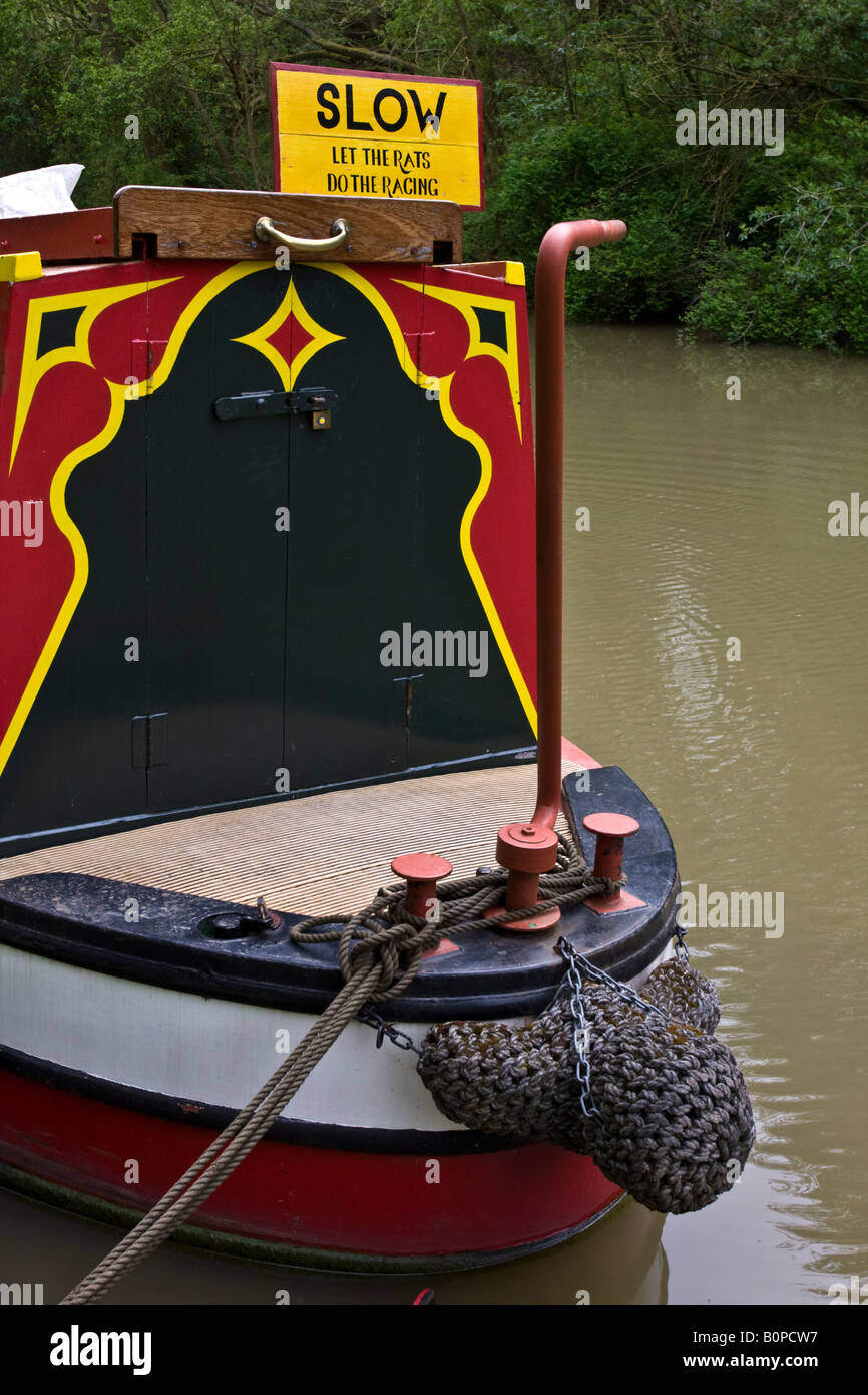 Canal barge sign at Grand Union Canal Stoke Bruerne Northamptonshire ...