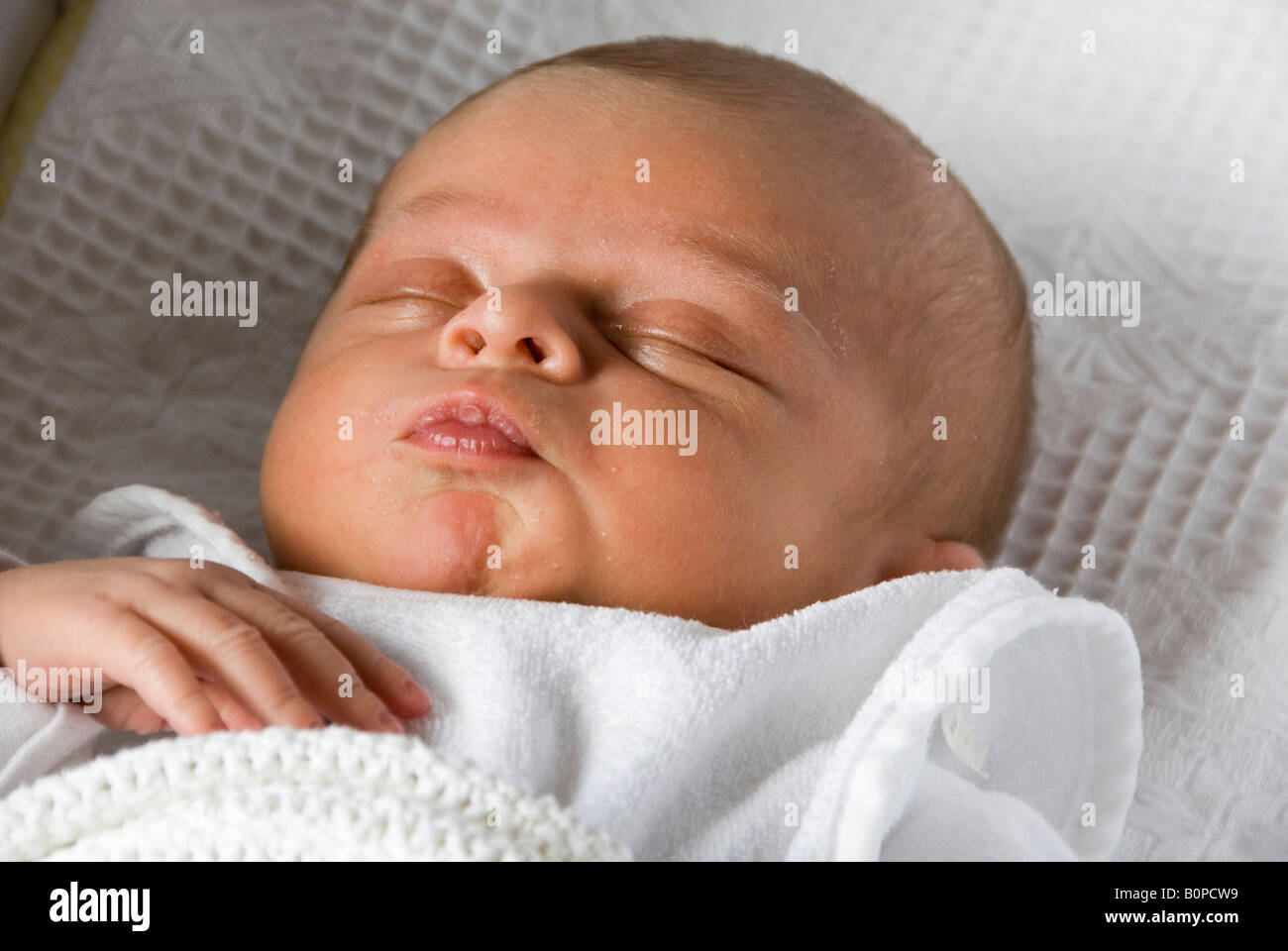 Sleeping Newborn Baby Boy Joshua Kailas Hudson Aged 20 days in White ...