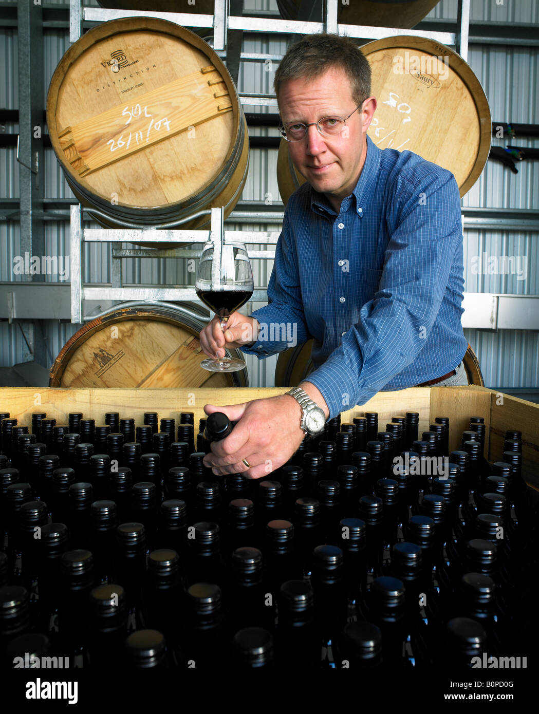 Michael Daymond King COA Hatton estate wine maker checking crate of ...