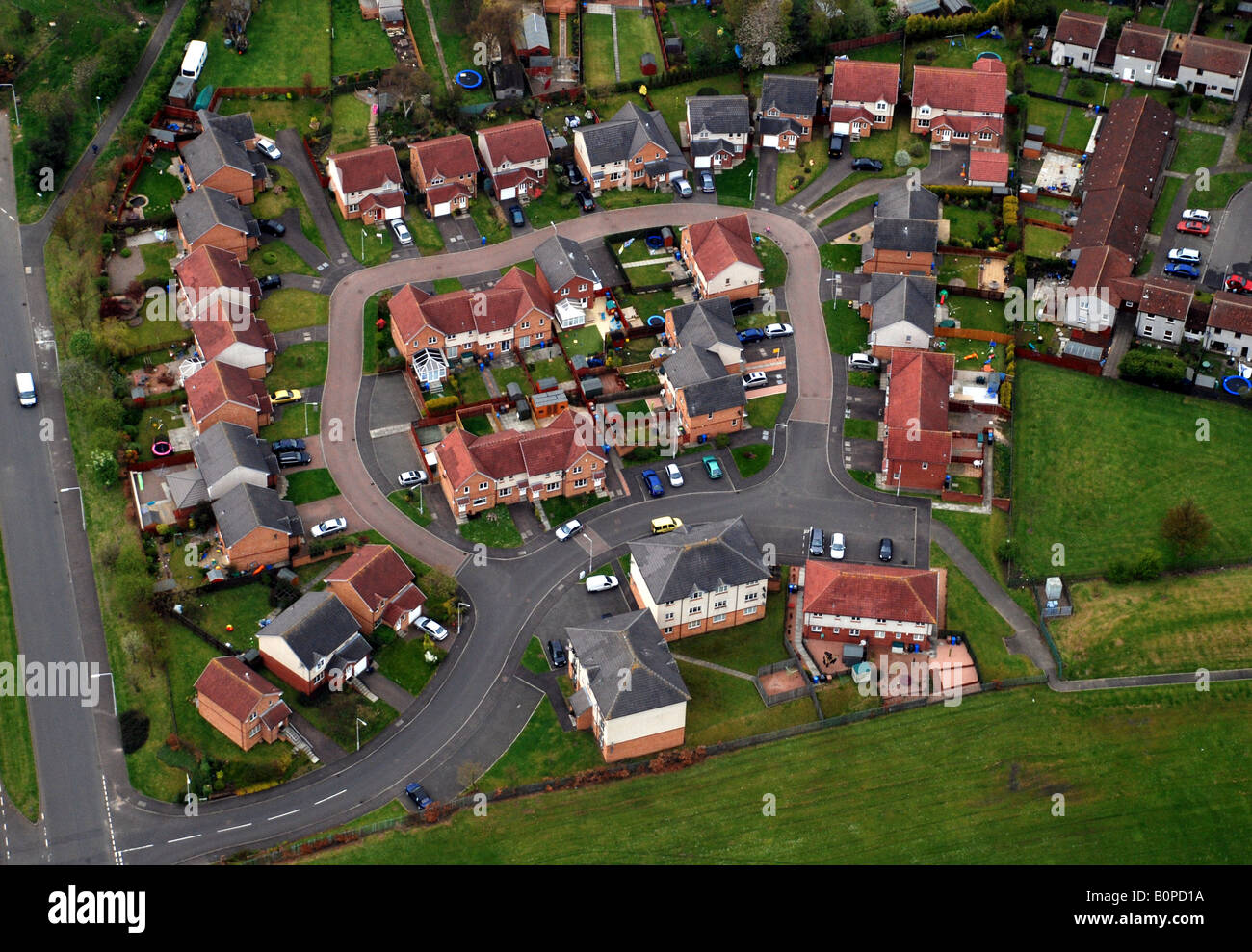 Aerial view suburban housing in hi-res stock photography and images - Alamy