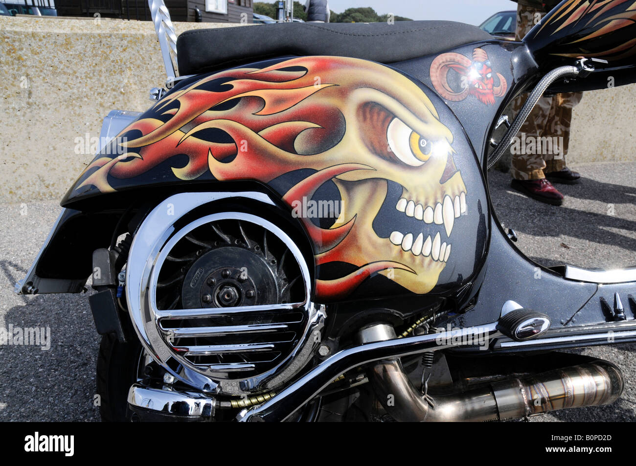 custom paintwork detail on scooter Stock Photo - Alamy