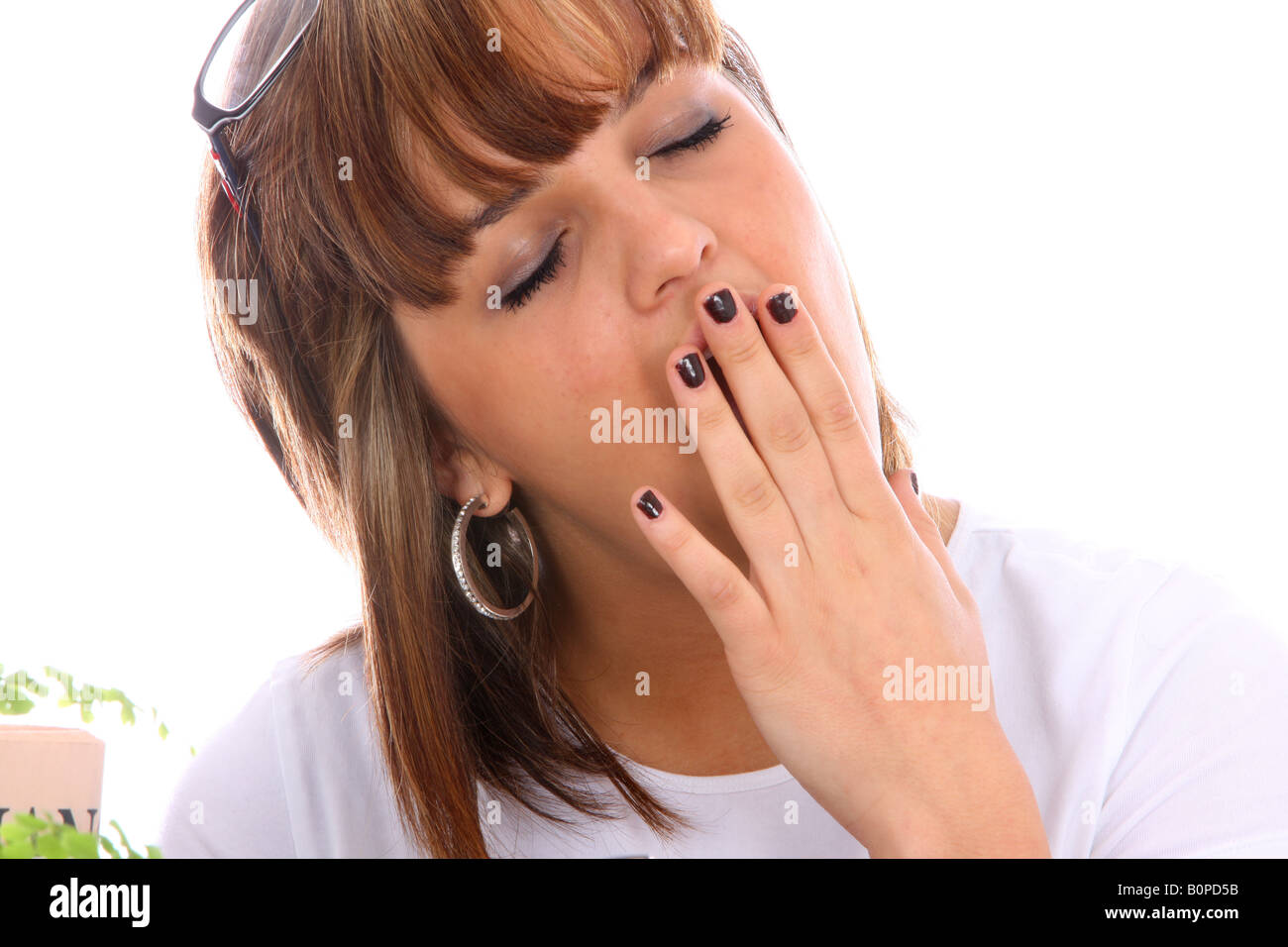 Teenage Girl Yawning Model Released Stock Photo - Alamy