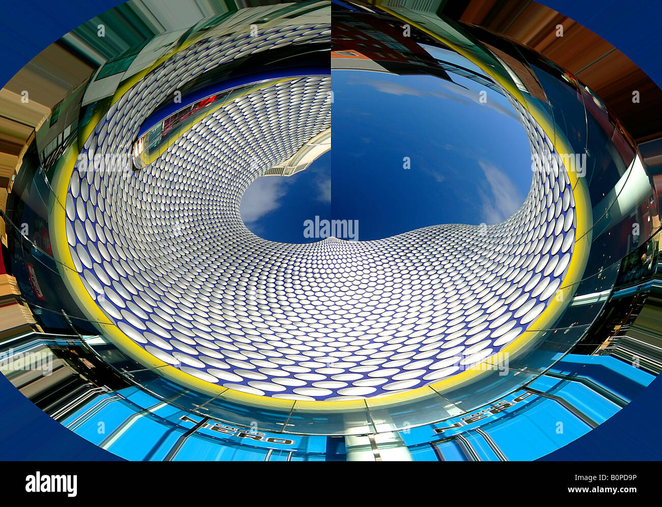 BLUE CITY SWIRL ARTWORK SELFRIDGES BIRMINGHAM ICON Stock Photo - Alamy