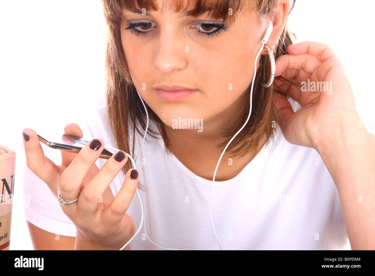 Teenage Girl Listening to Music Model Released Stock Photo - Alamy