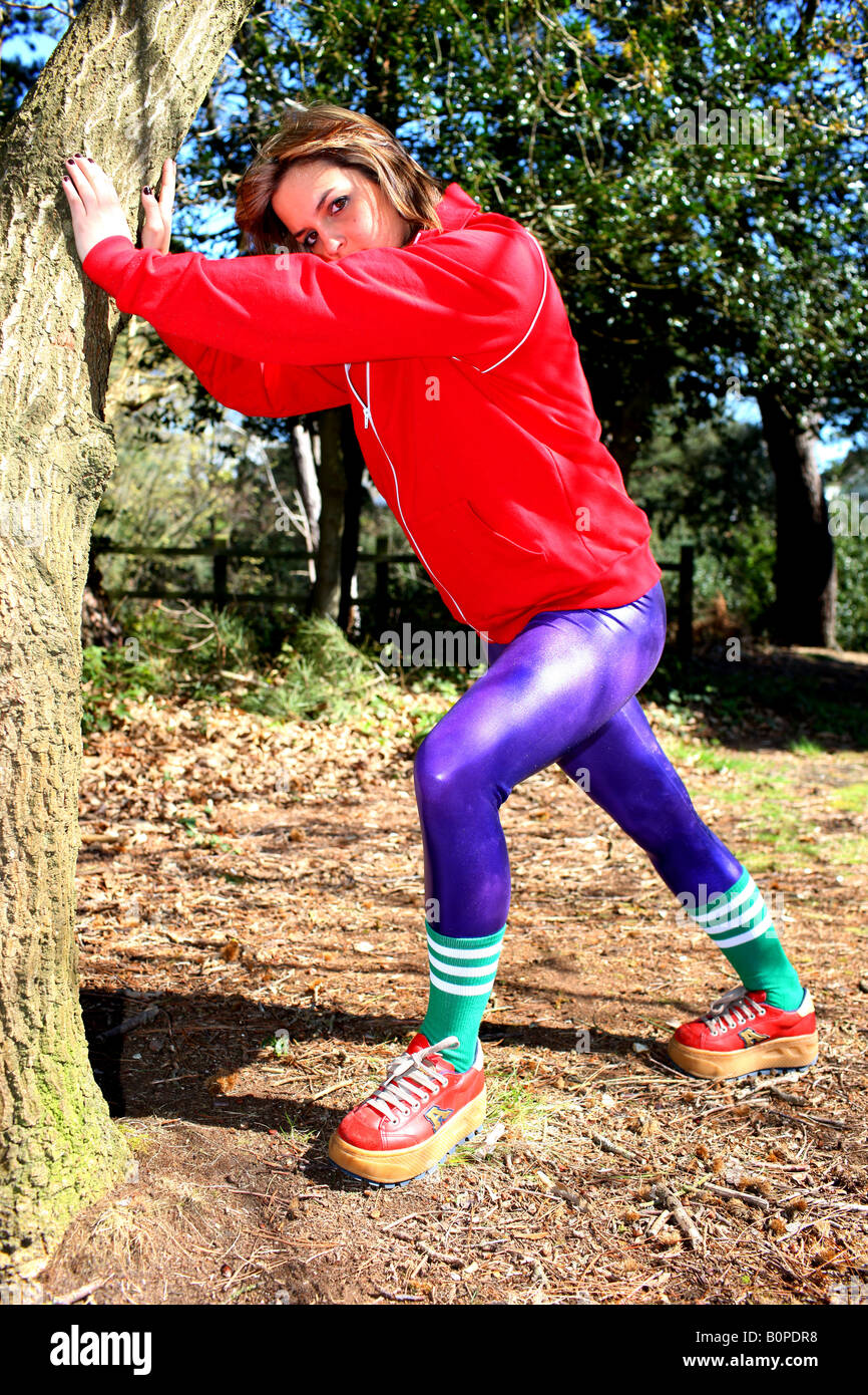 Teenage Girl Warming Up Model Released Stock Photo - Alamy