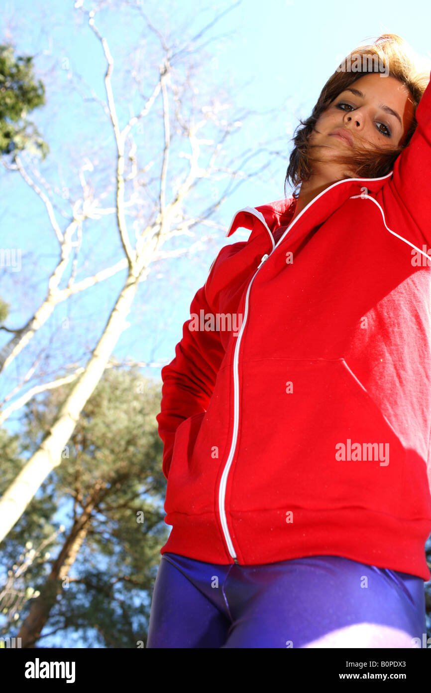 Teenage Girl Warming Up Model Released Stock Photo - Alamy