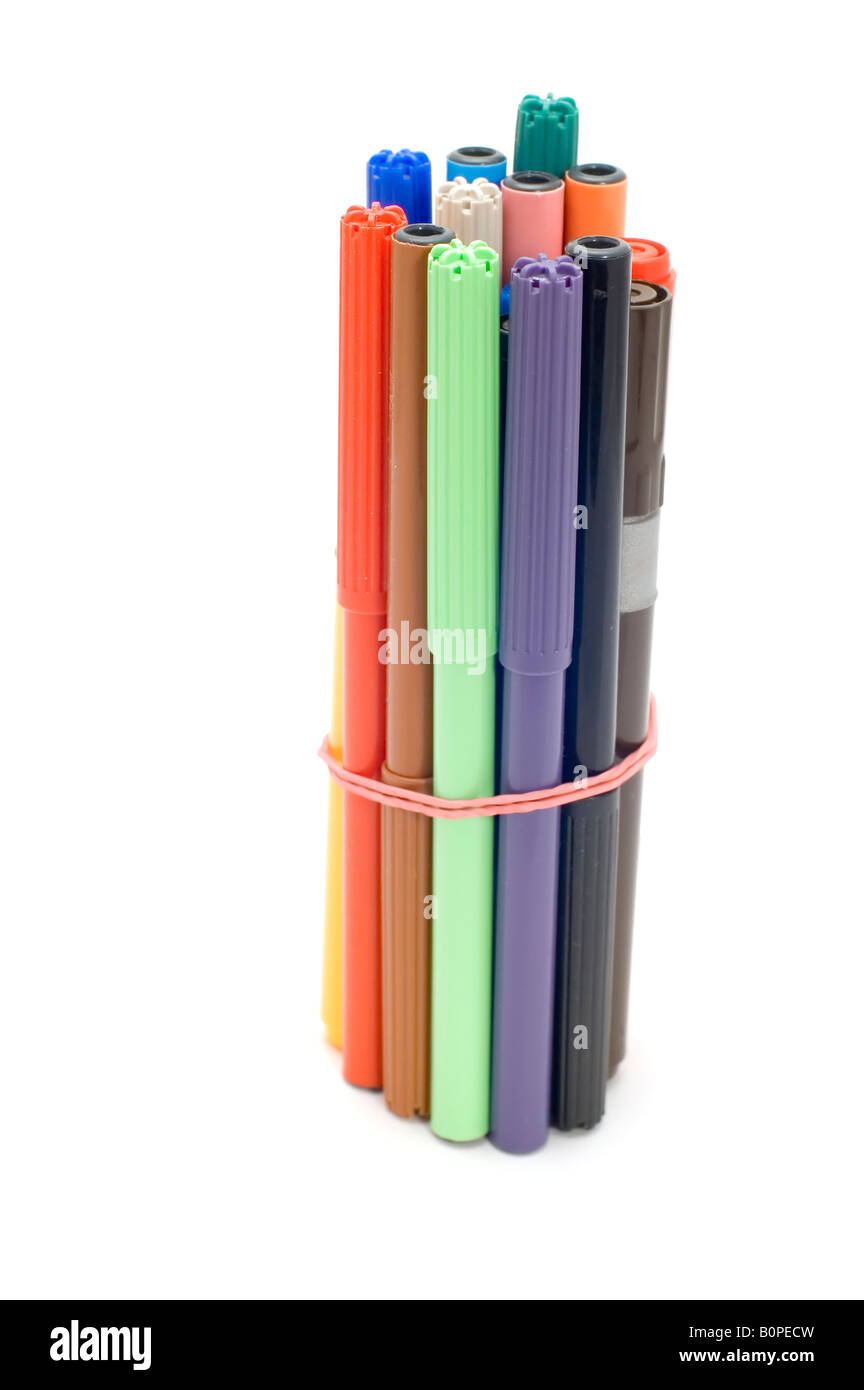 Pencils pen markers isolated Cut Out Stock Images & Pictures - Alamy