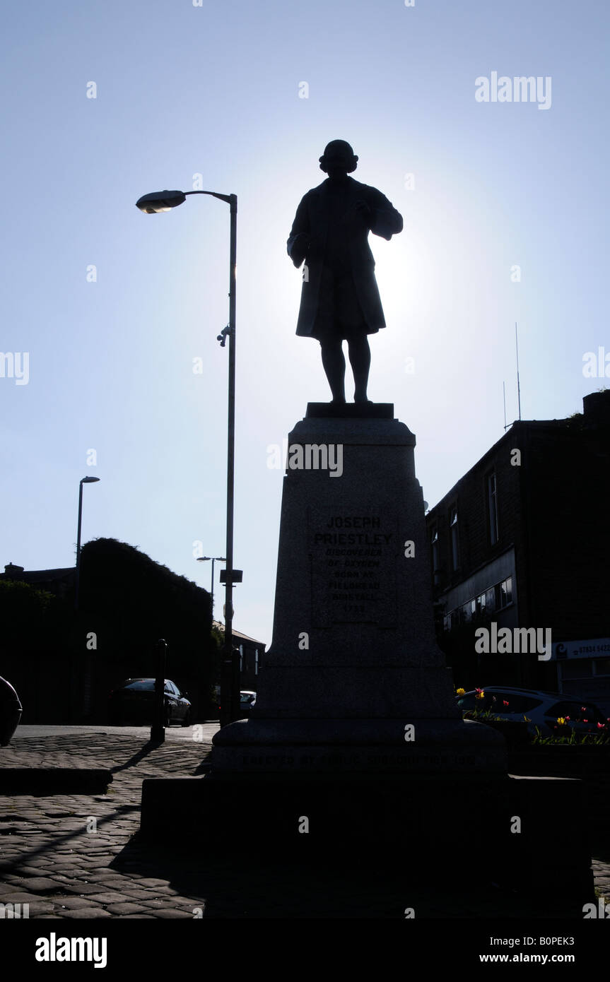 The statue of Joseph Priestley the discoverer of oxygen in the market ...