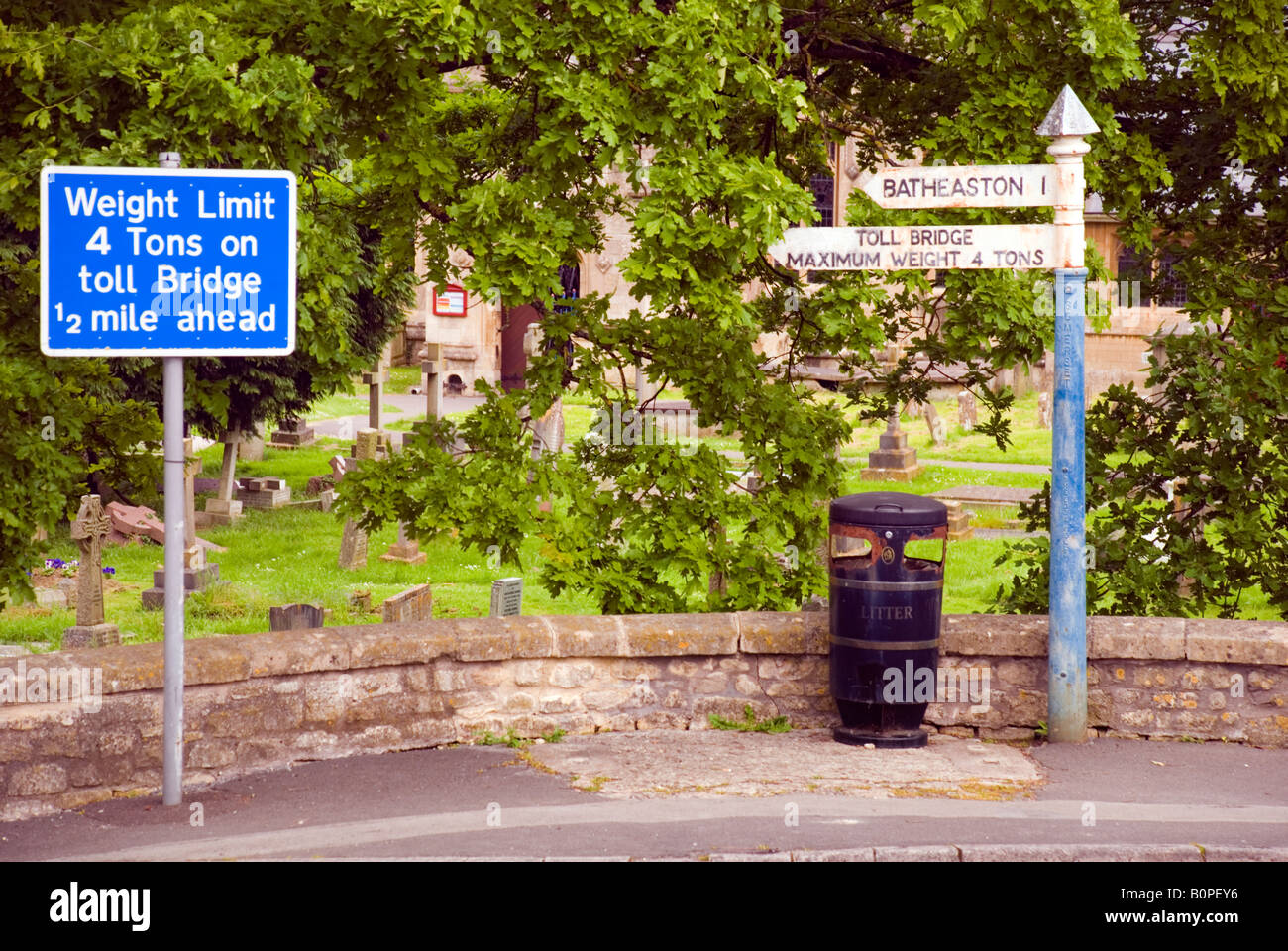 Bathampton BaNES England UK Old signpost to Batheaston across the toll ...