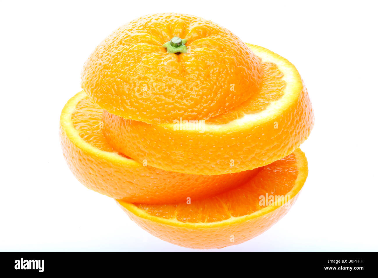 Fresh Ripe Sweet Healthy Sliced Orange Fruit Isolated Against A White ...