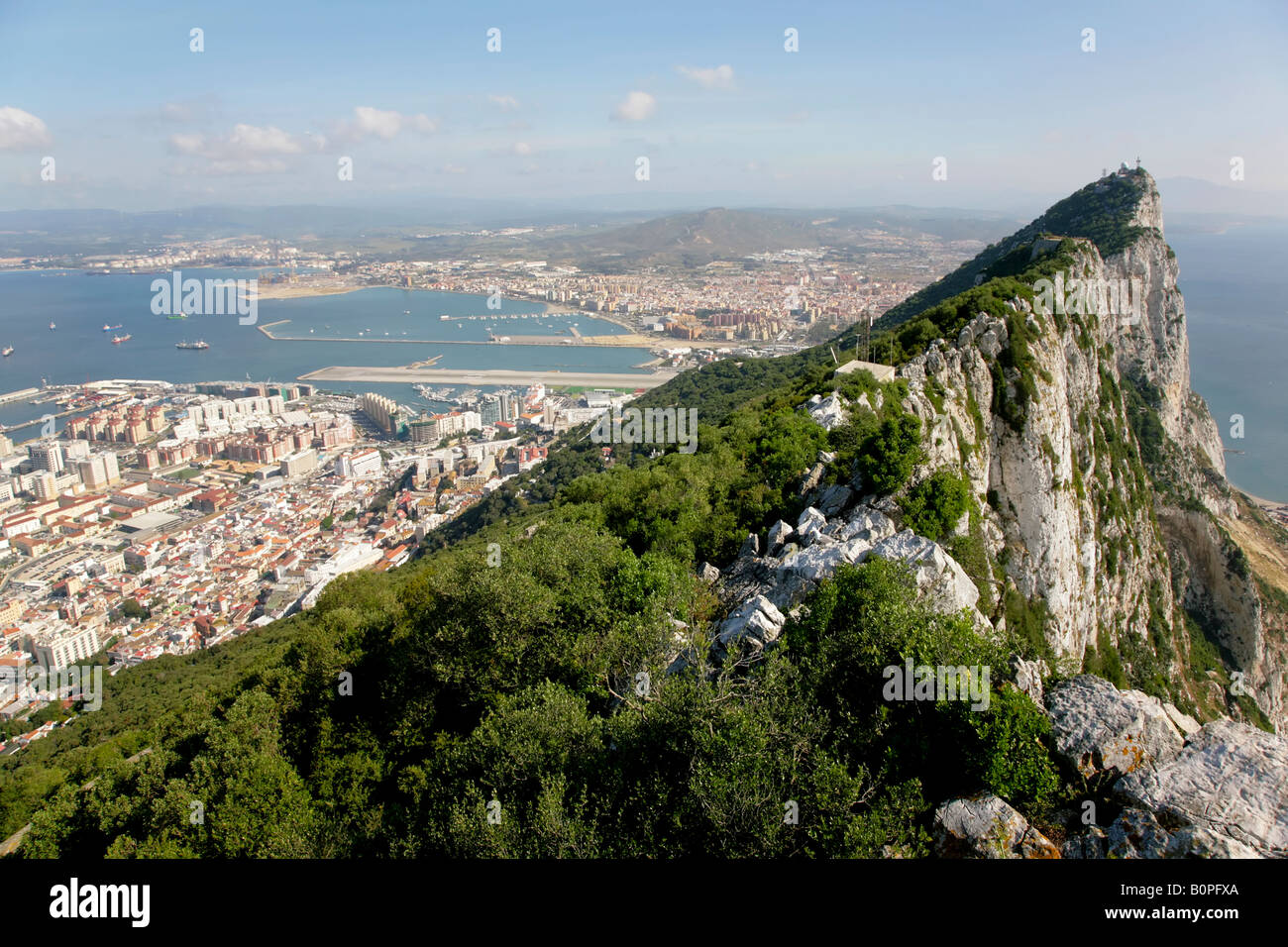 Gibraltar town from the top of the Rock Stock Photo - Alamy