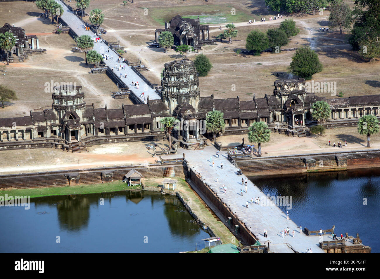 Aerial view of Angkor Wat and its moat built by Suryavarman 2nd 1000 ...