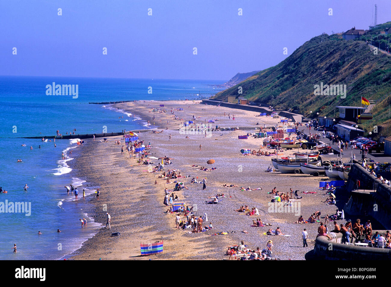Cromer Beach cliffs Norfolk seaside holiday coast coastal North Sea ...