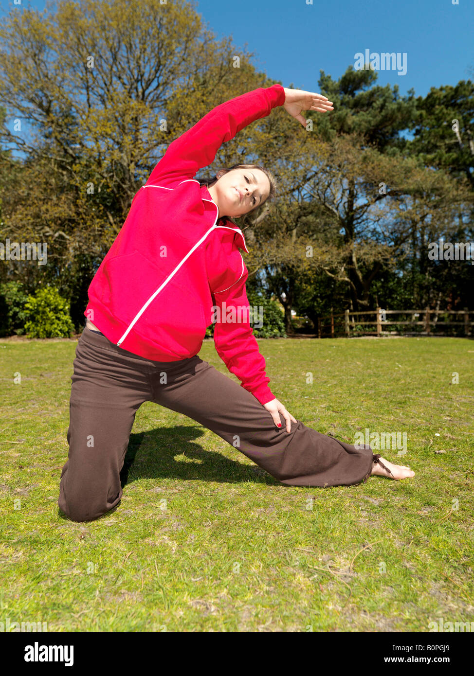 Young Woman Stretching Model Released Stock Photo - Alamy