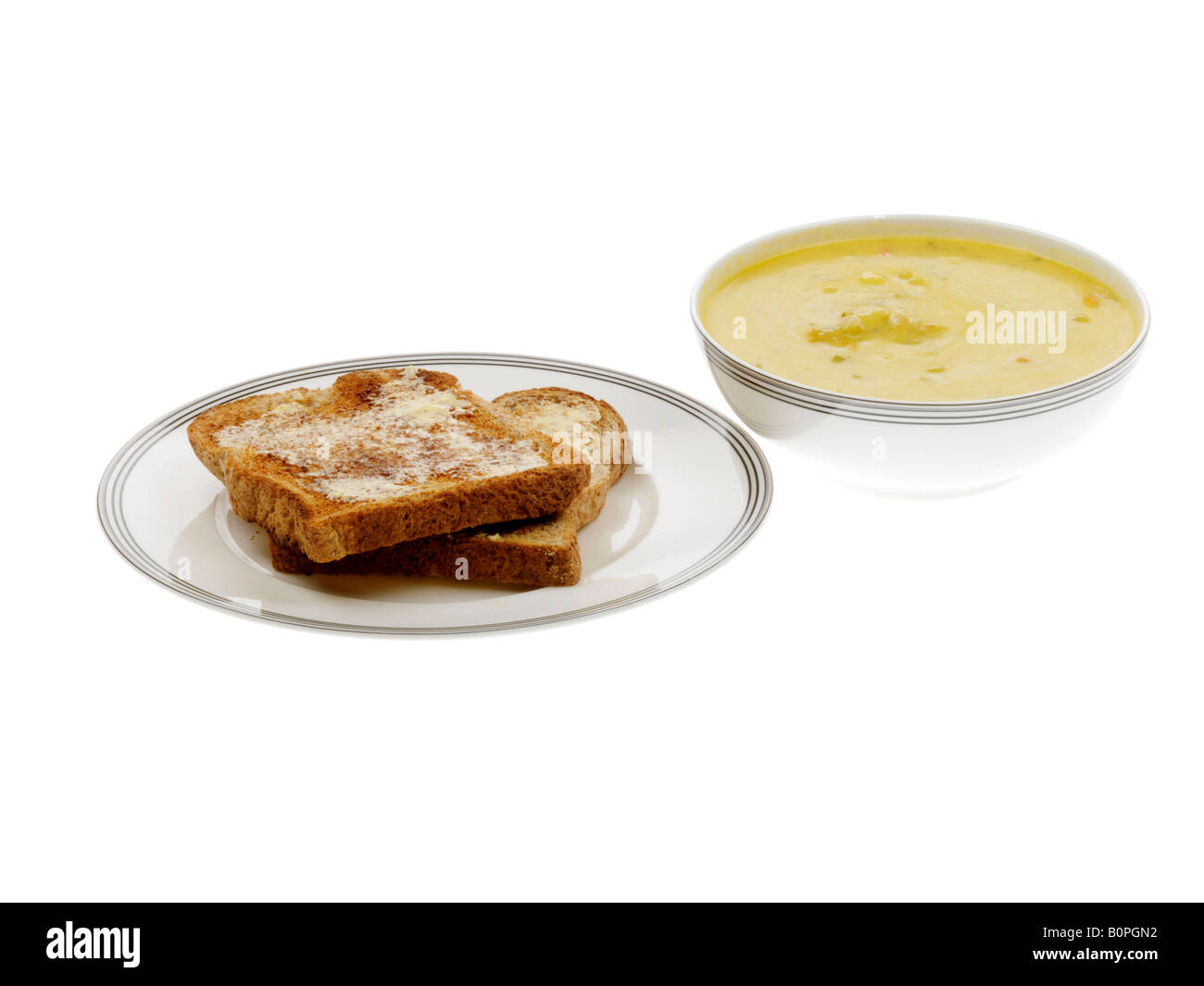 Vegetable Soup and Toast Stock Photo - Alamy