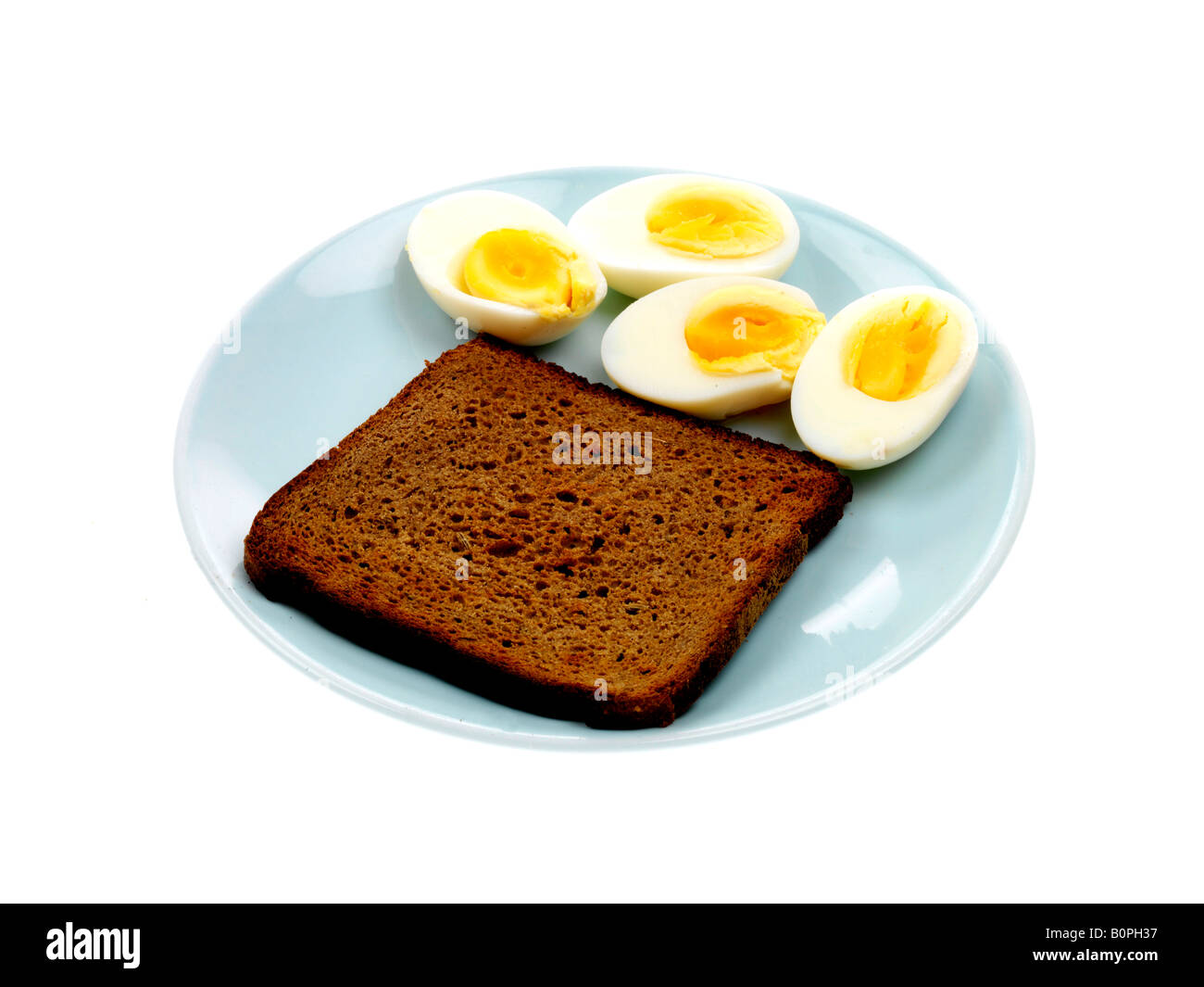 Boiled Eggs And Rye Toast Stock Photo - Alamy