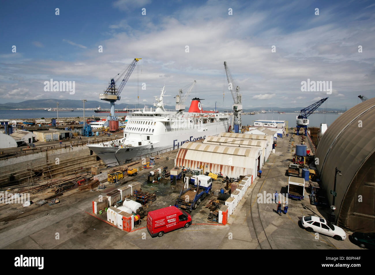 The Cammel Laird dry dock and shipyard in Gibraltar Stock Photo - Alamy