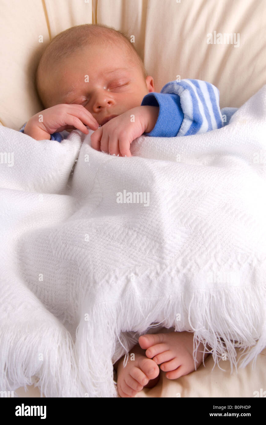 Sleeping Newborn Baby Boy Joshua Kailas Hudson Aged 20 days and White ...
