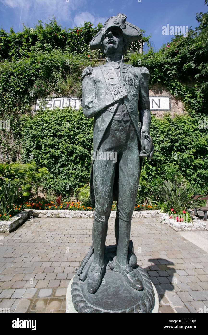 Gibraltar's statue of RAL Lord Horatio Nelson RN Stock Photo - Alamy