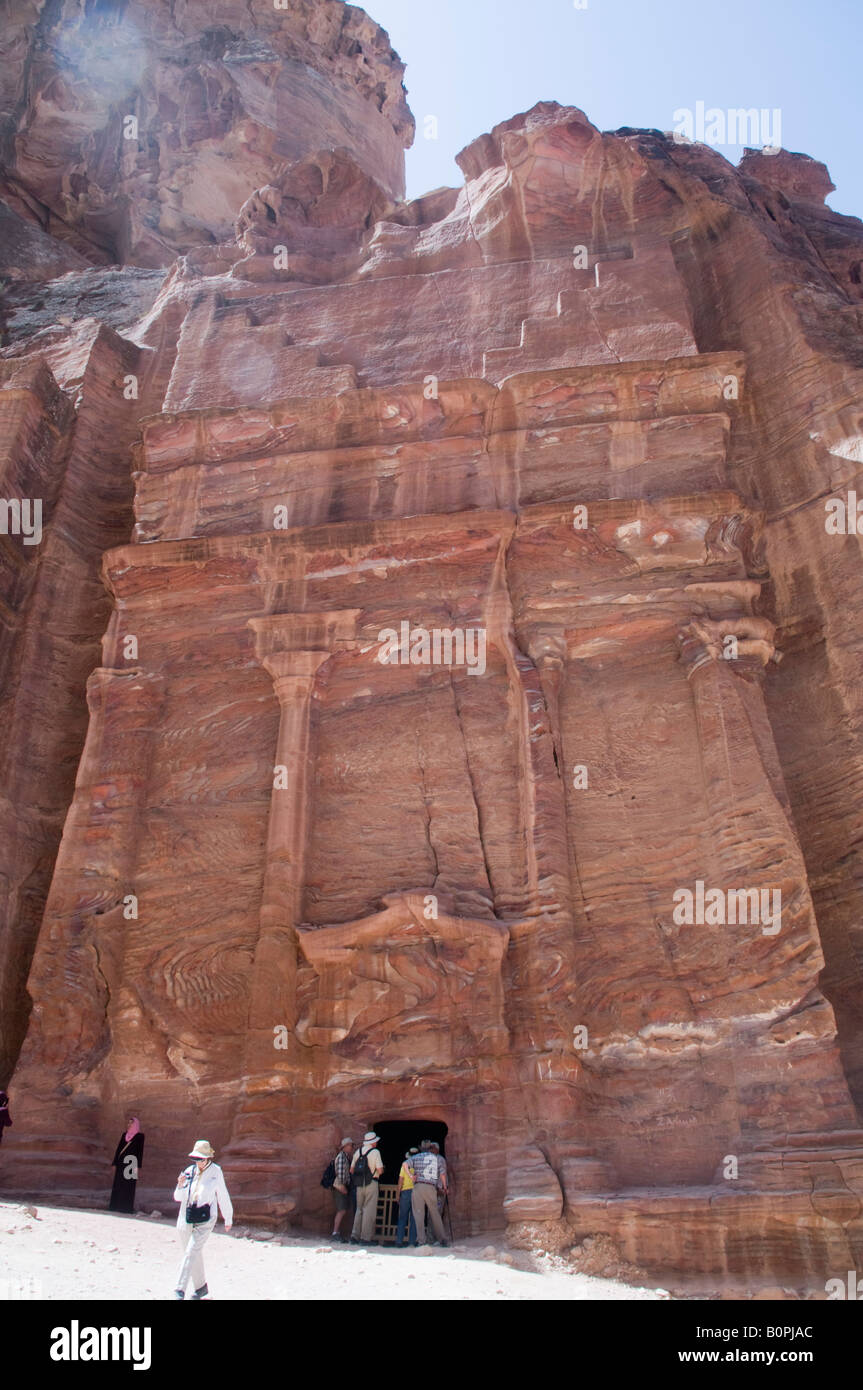 Middle East Jordan Petra UNESCO World Heritage Site Tomb entrance Stock ...