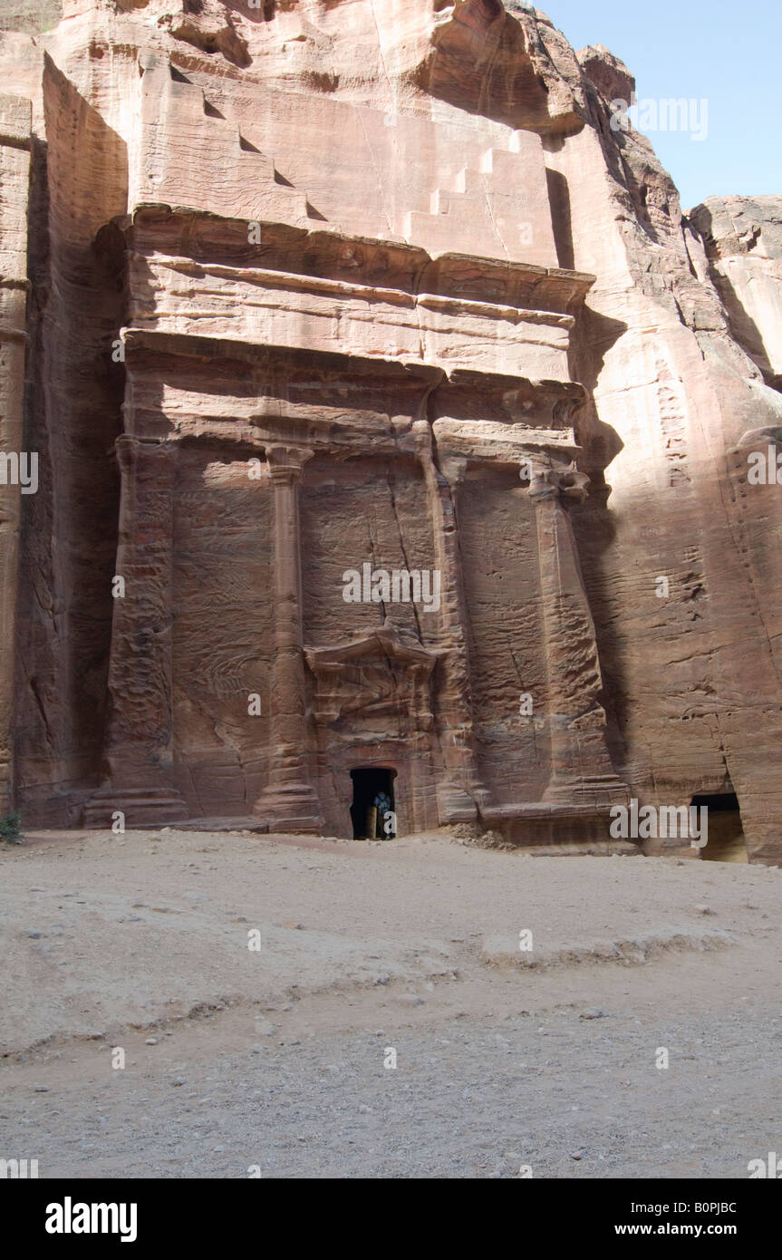Middle East Jordan Petra UNESCO World Heritage Site Tomb entrance Stock ...