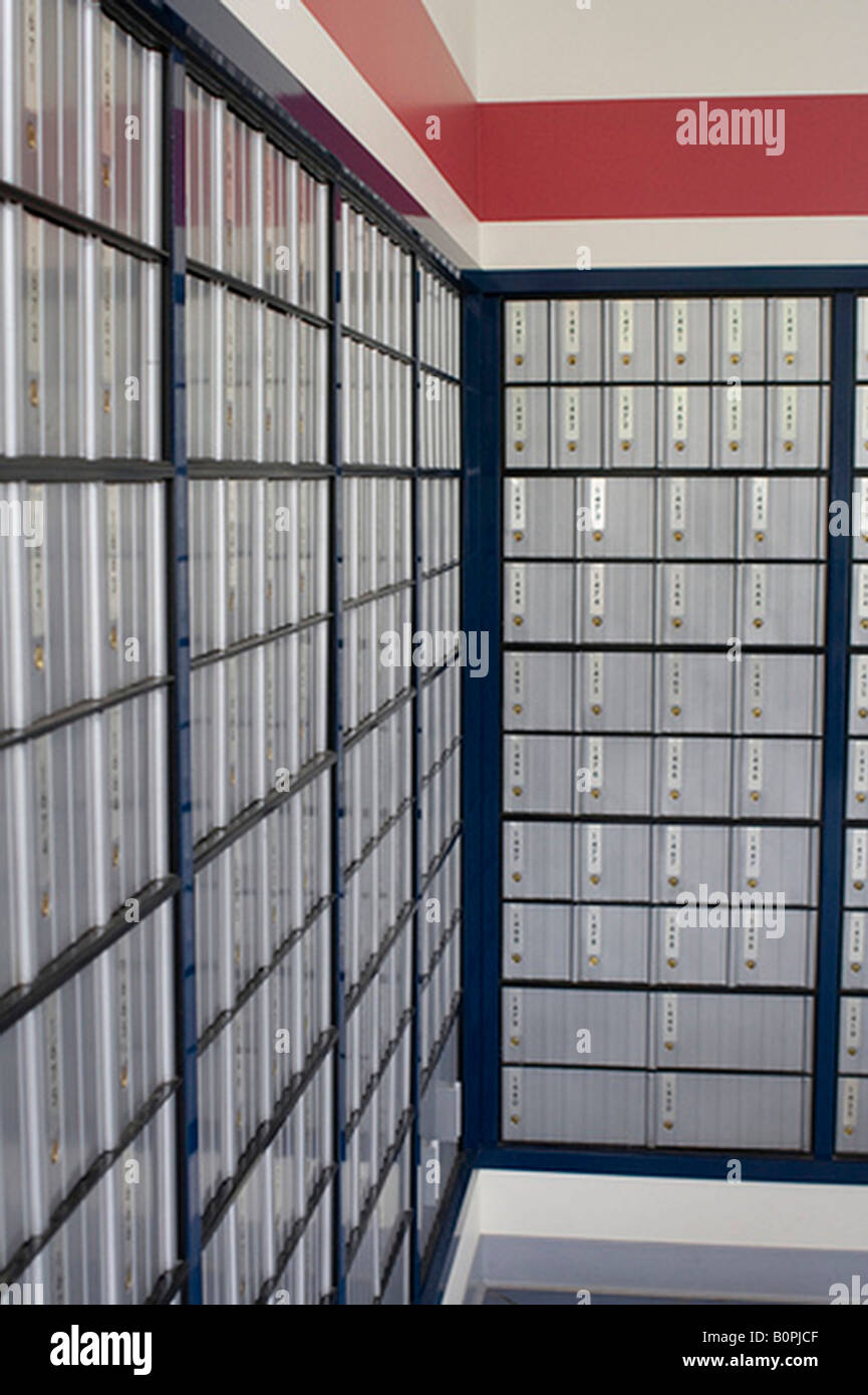 Bank of PO boxes Stock Photo - Alamy