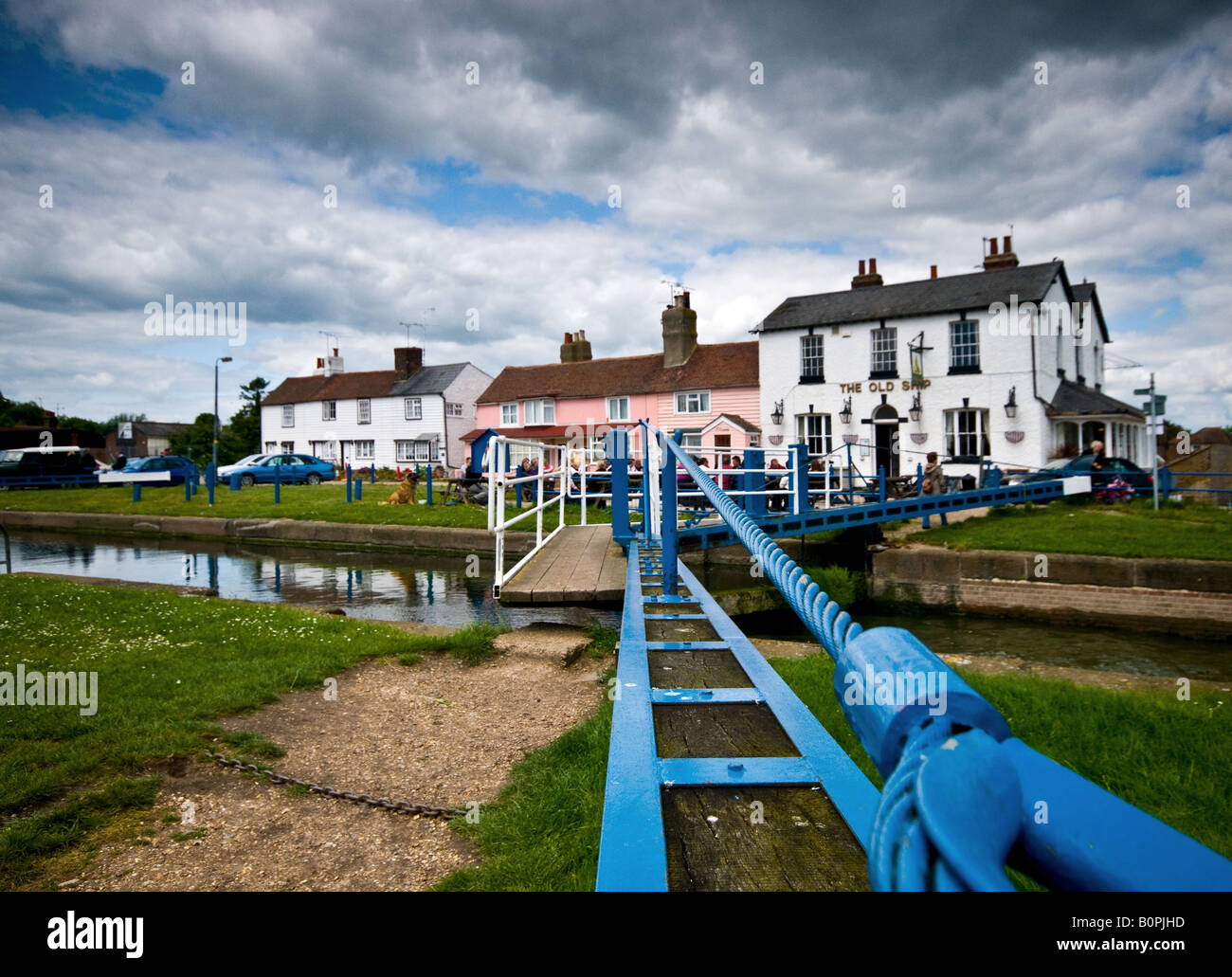 =The lock gates near the Old Ship Inn at Heybridge Basin in Essex Stock ...