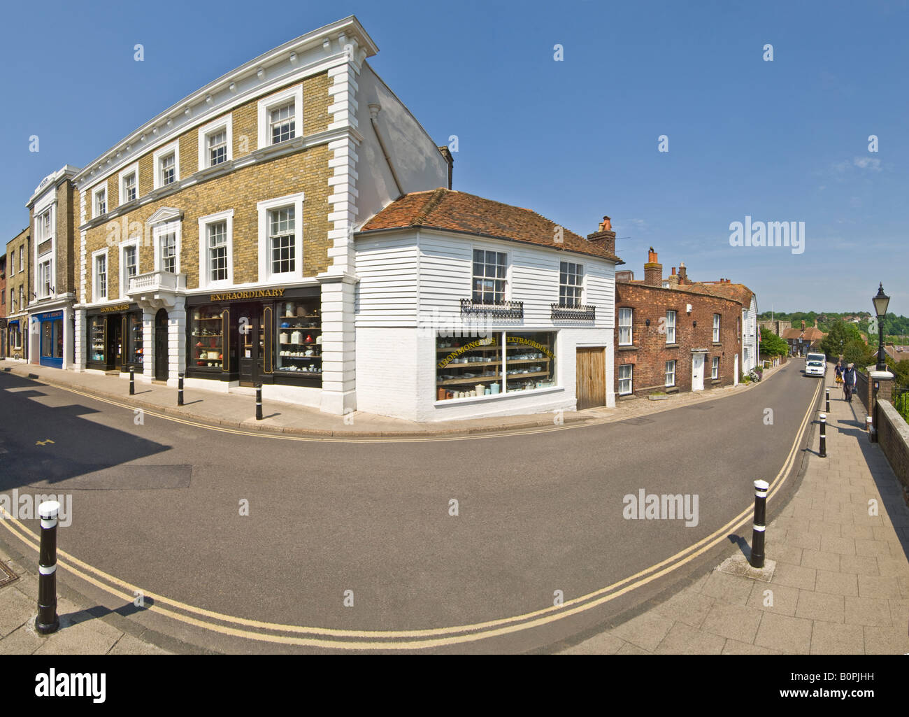 A 3 picture stitch panoramic image showing typical architecture of Rye ...