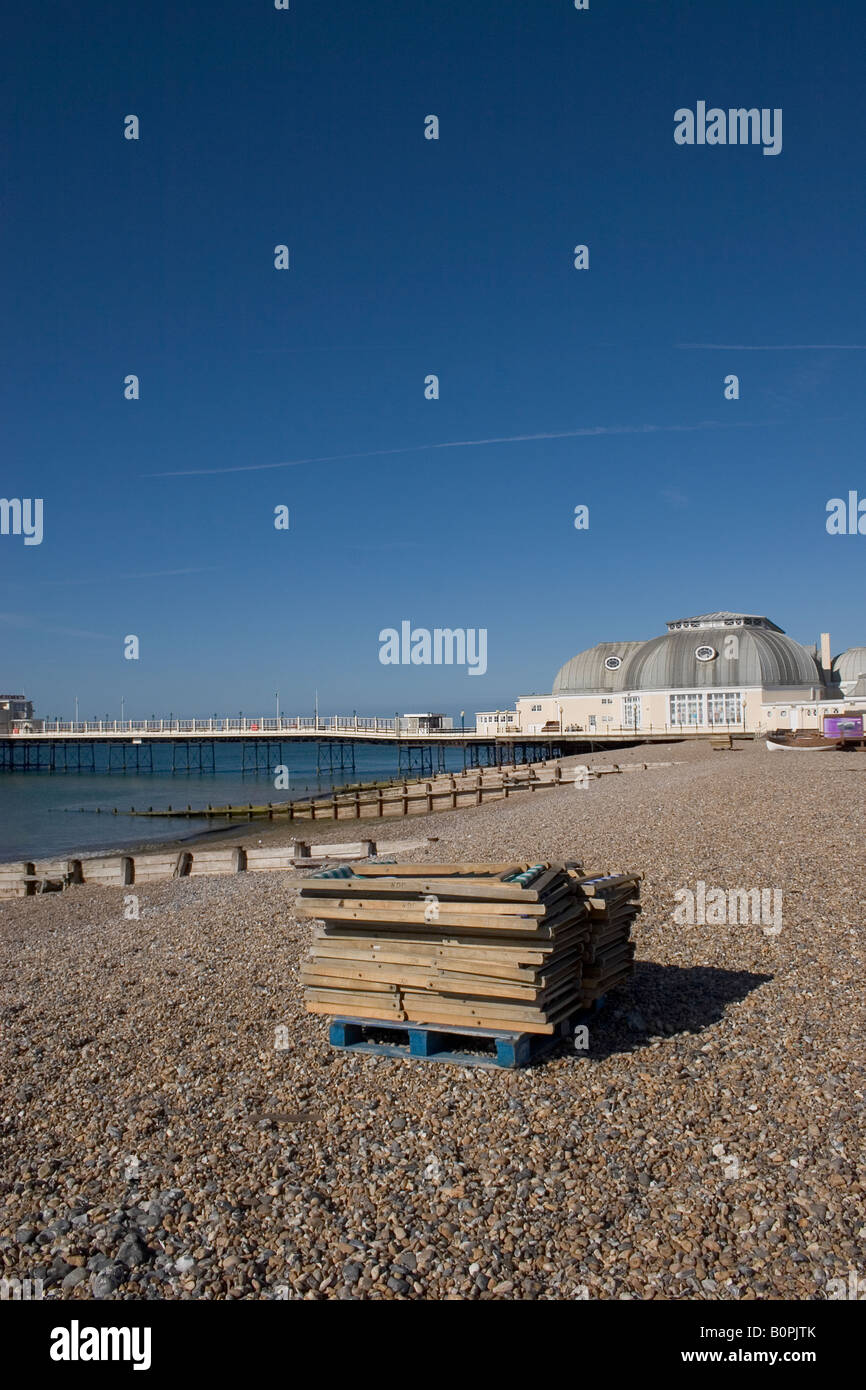 Worthing seafront Pier on a bright clear day UK Stock Photo - Alamy