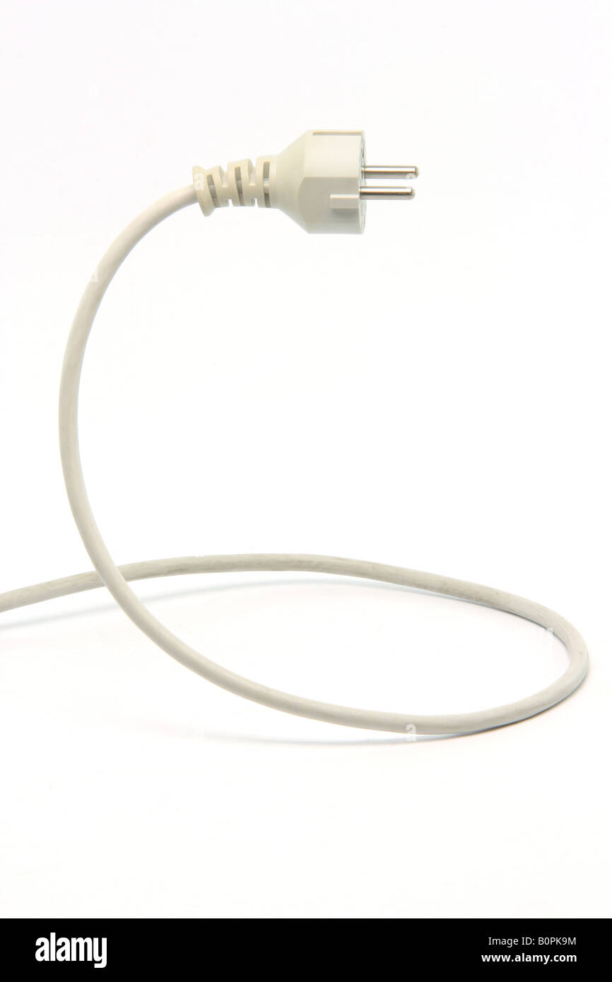 white power cable and plug snake style isolated on white background ...
