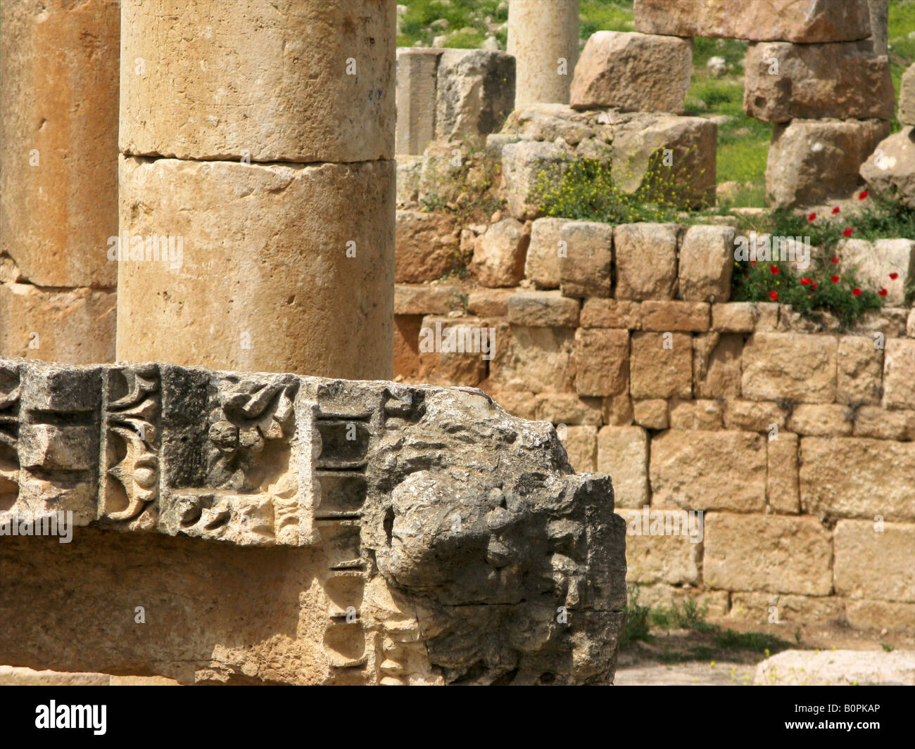 Roman ruins in the ancient town of Jerash in northern Jordan, Jordan ...