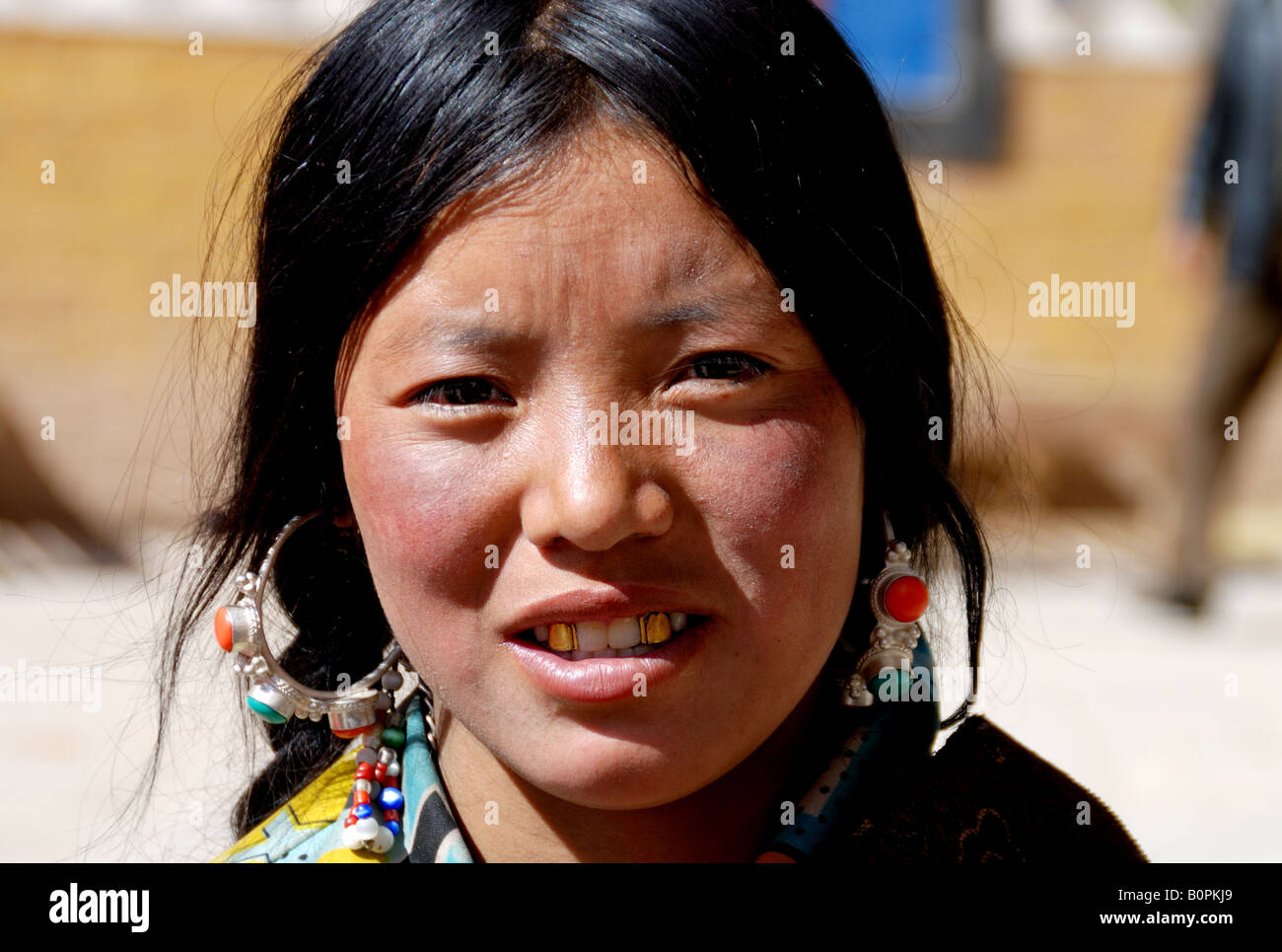A happy tibetan woman Stock Photo - Alamy