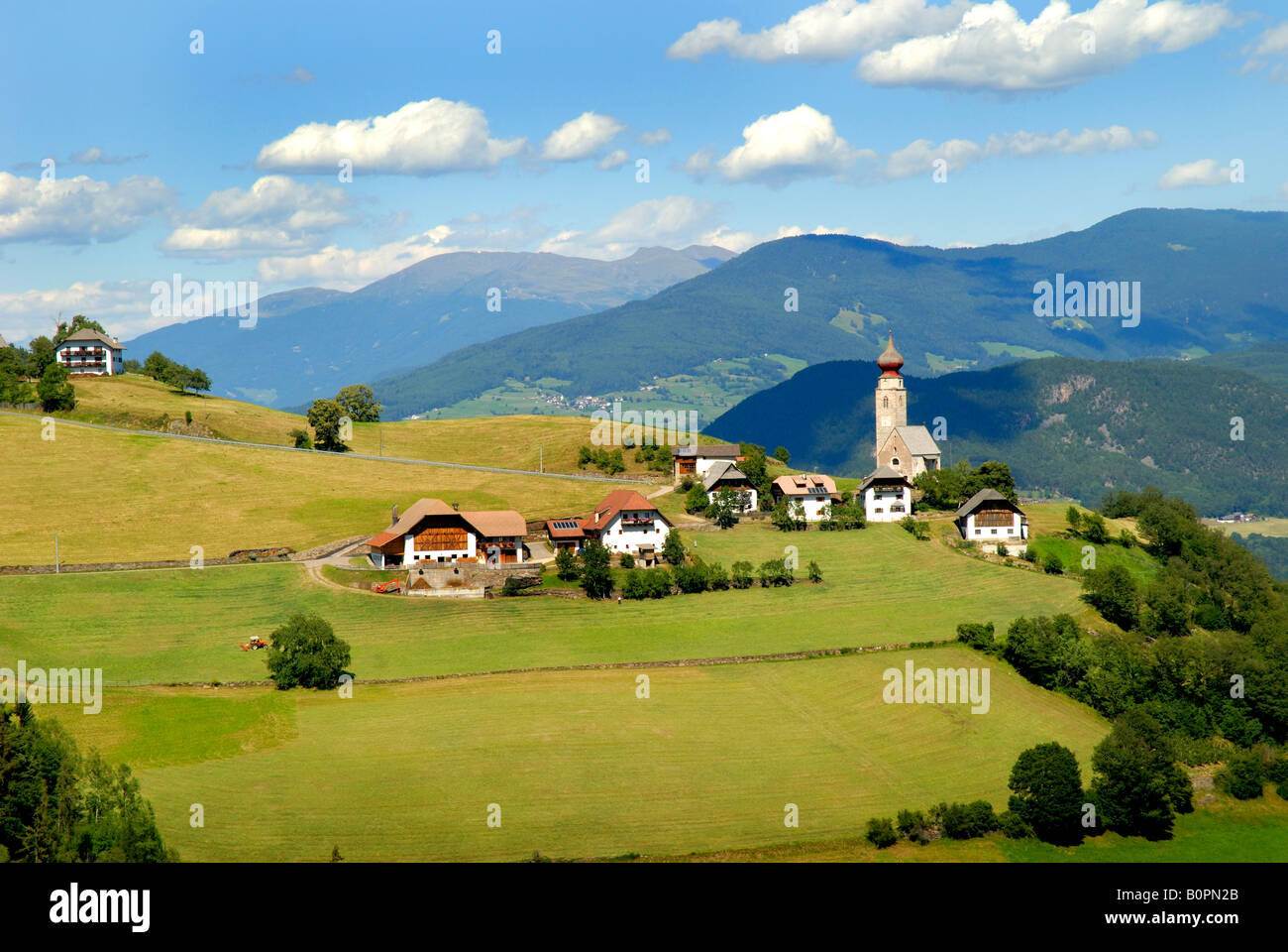 Village on the Renon Plateau near Bolzano in Italian Tyrol Stock Photo ...