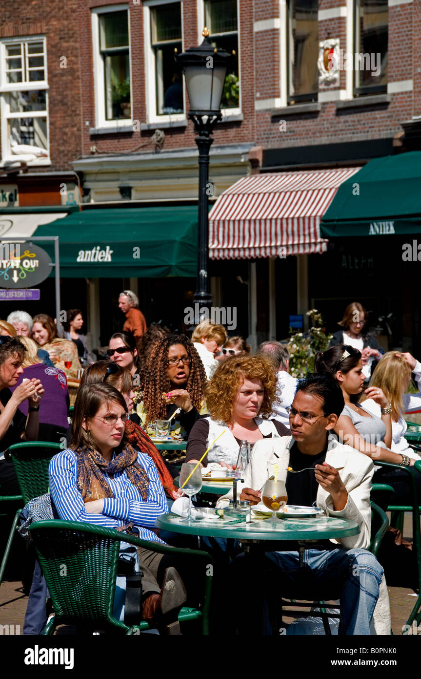 Utrecht Netherlands pavement bar restaurant pub Oudegracht Stock Photo ...