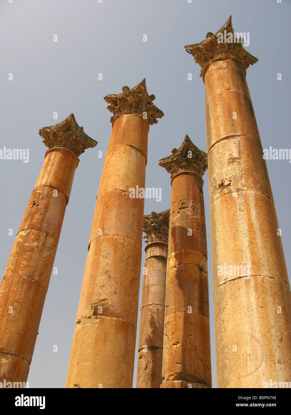 Roman columns in the ancient town of Jerash in northern Jordan, Jordan ...