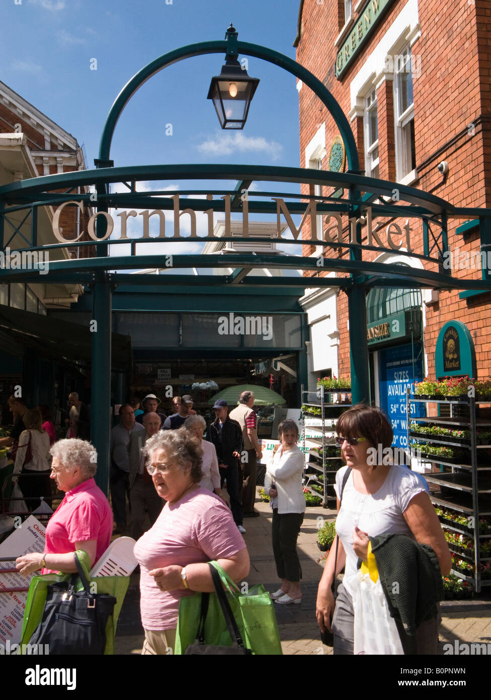 Entrance to Cornhill Indoor Market in Lincoln city centre, England, UK ...