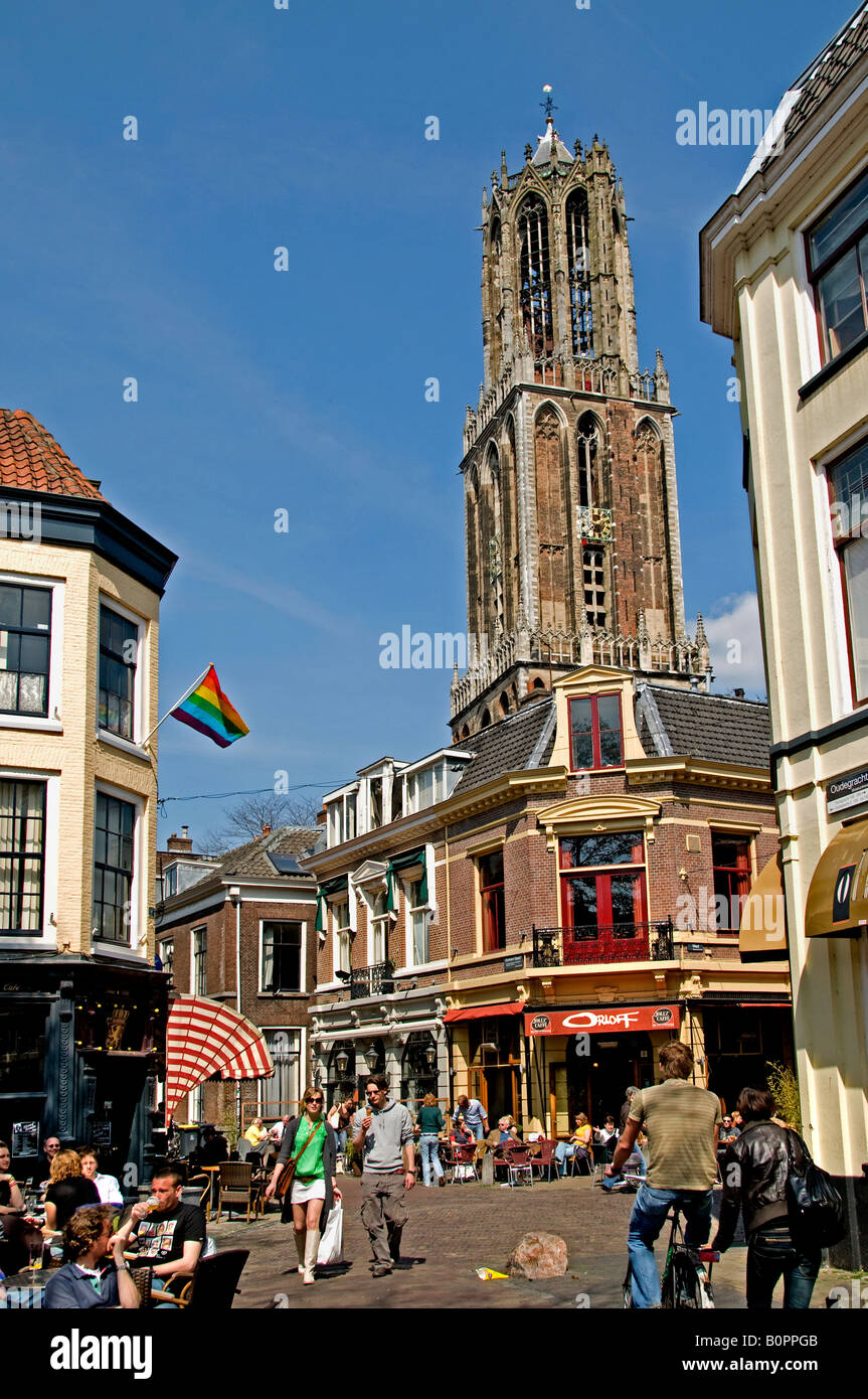 Utrecht Netherlands pavement bar restaurant pub Stock Photo - Alamy