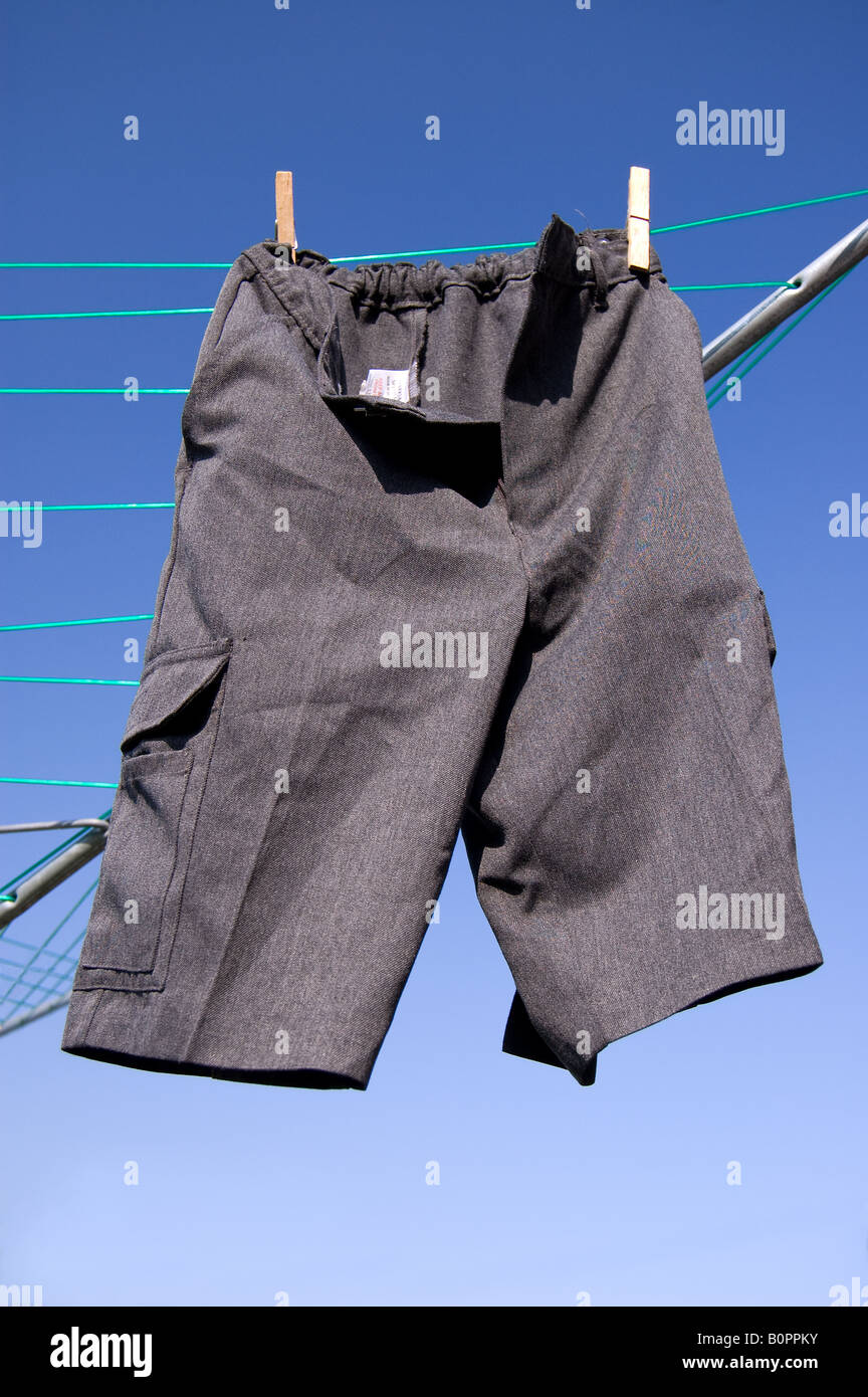 School shorts on a washing line Stock Photo - Alamy