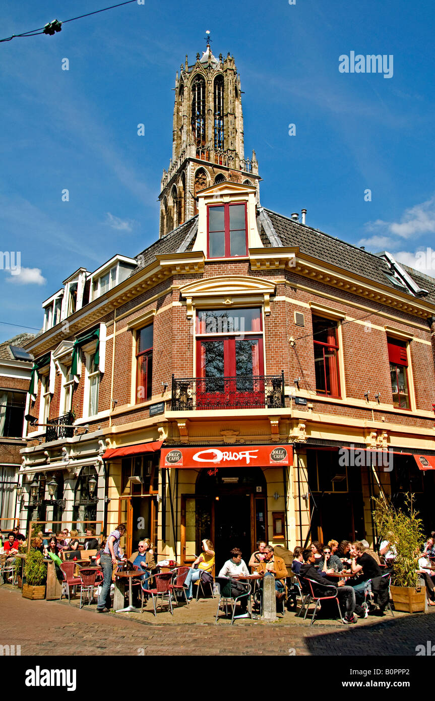 Utrecht Netherlands pavement bar restaurant pub Stock Photo - Alamy