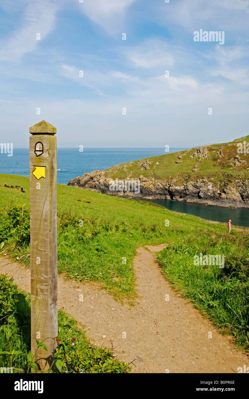 the south west coastal path at port quin in north cornwall,england ...