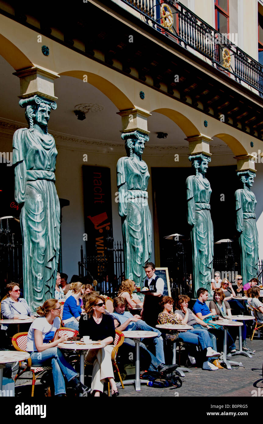 Utrecht Netherlands pavement bar restaurant pub Oudegracht Stock Photo ...