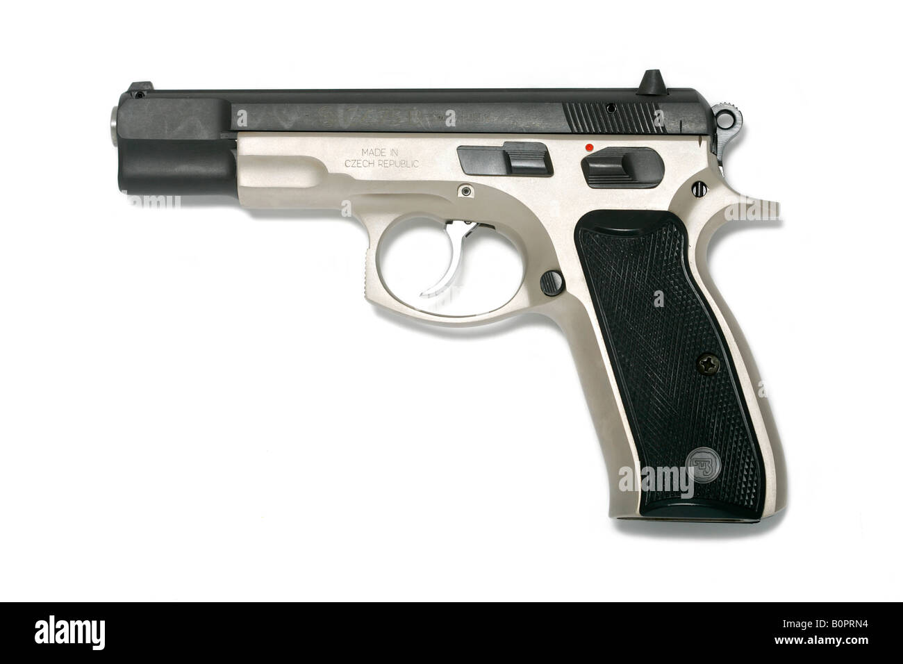 CZ 75 B B/W pistol handgun hand gun Stock Photo - Alamy