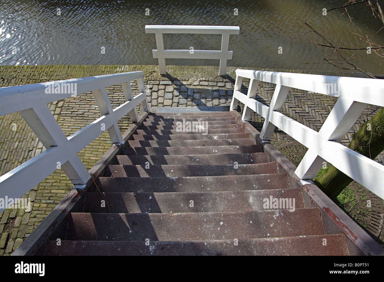 stairway towards the canal in Utrecht, Holland Stock Photo - Alamy