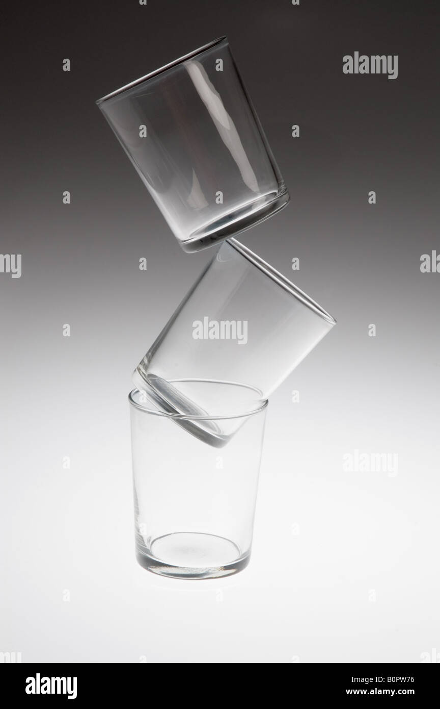 Stack of three glass cups Stock Photo - Alamy