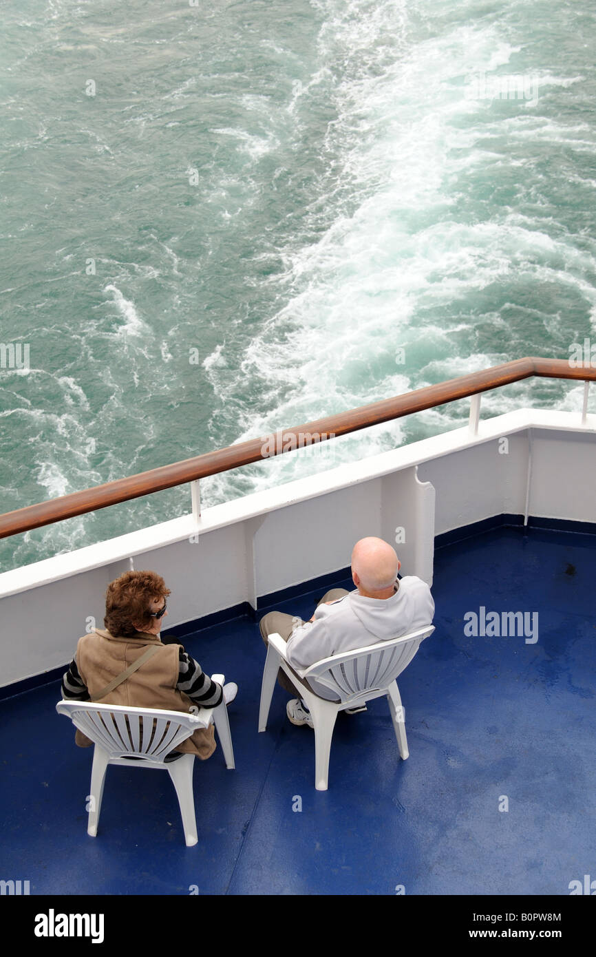 Passengers on a cross channel ferry sailing between France and the ...