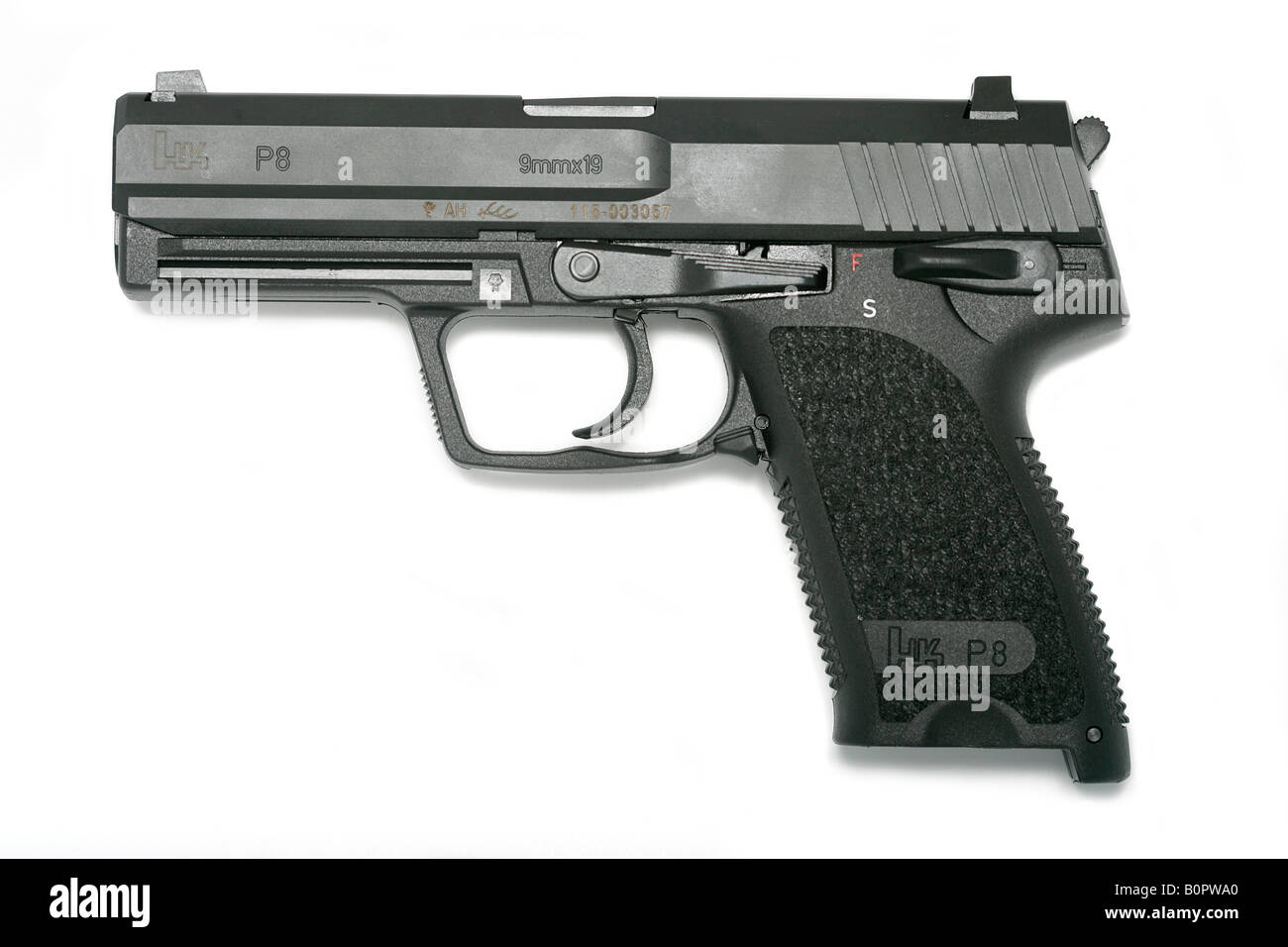 HK P 8 9x19 pistol handgun hand gun Stock Photo - Alamy