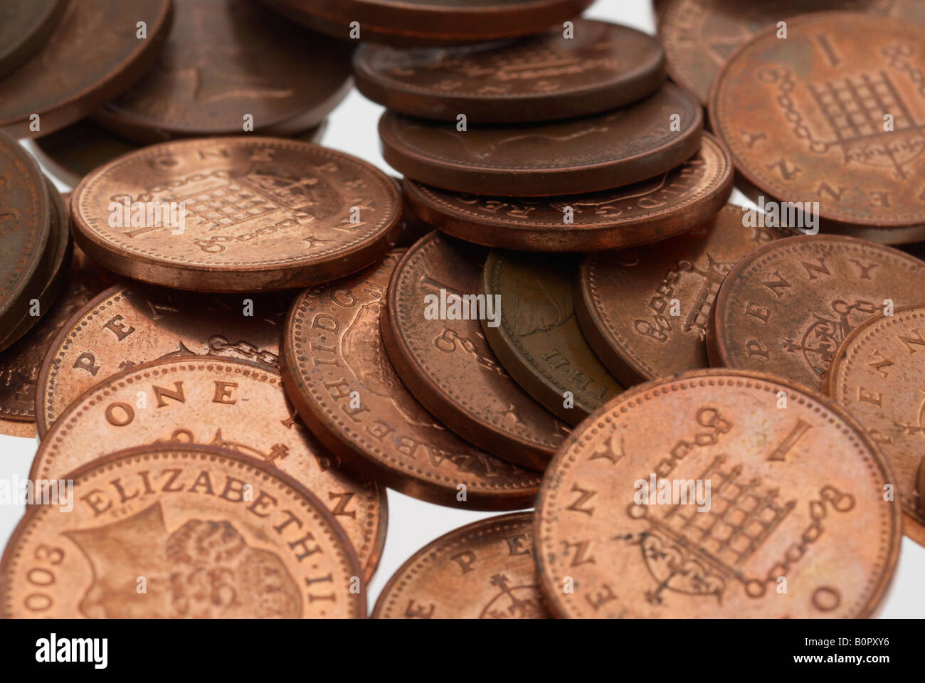 Pile of 1 Pence Coins Stock Photo - Alamy
