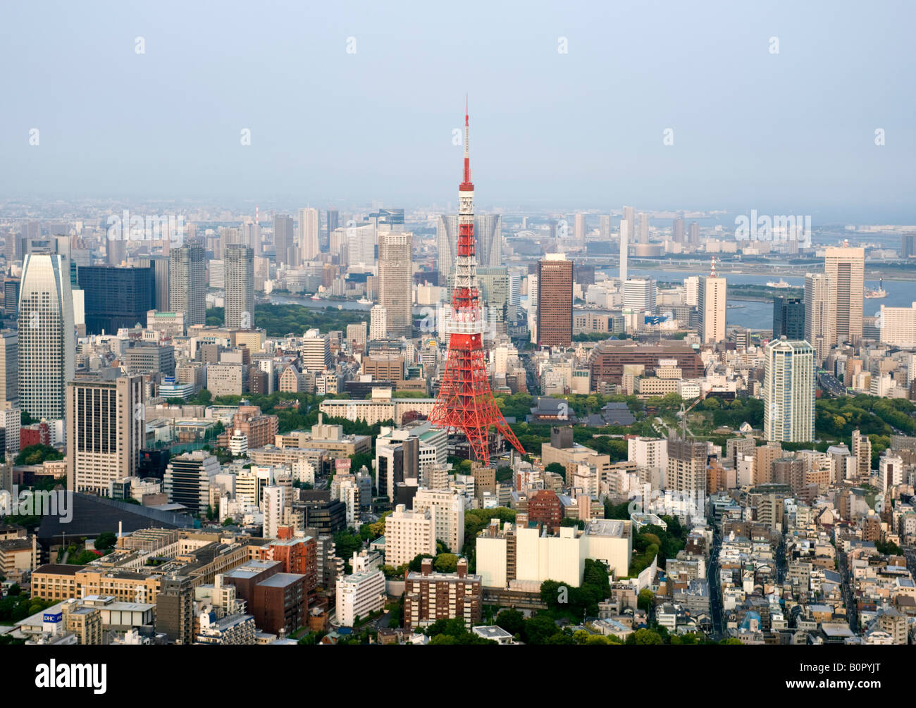 View of Tokyo Tower in daytime with cityscape of Tokyo Japan Stock ...