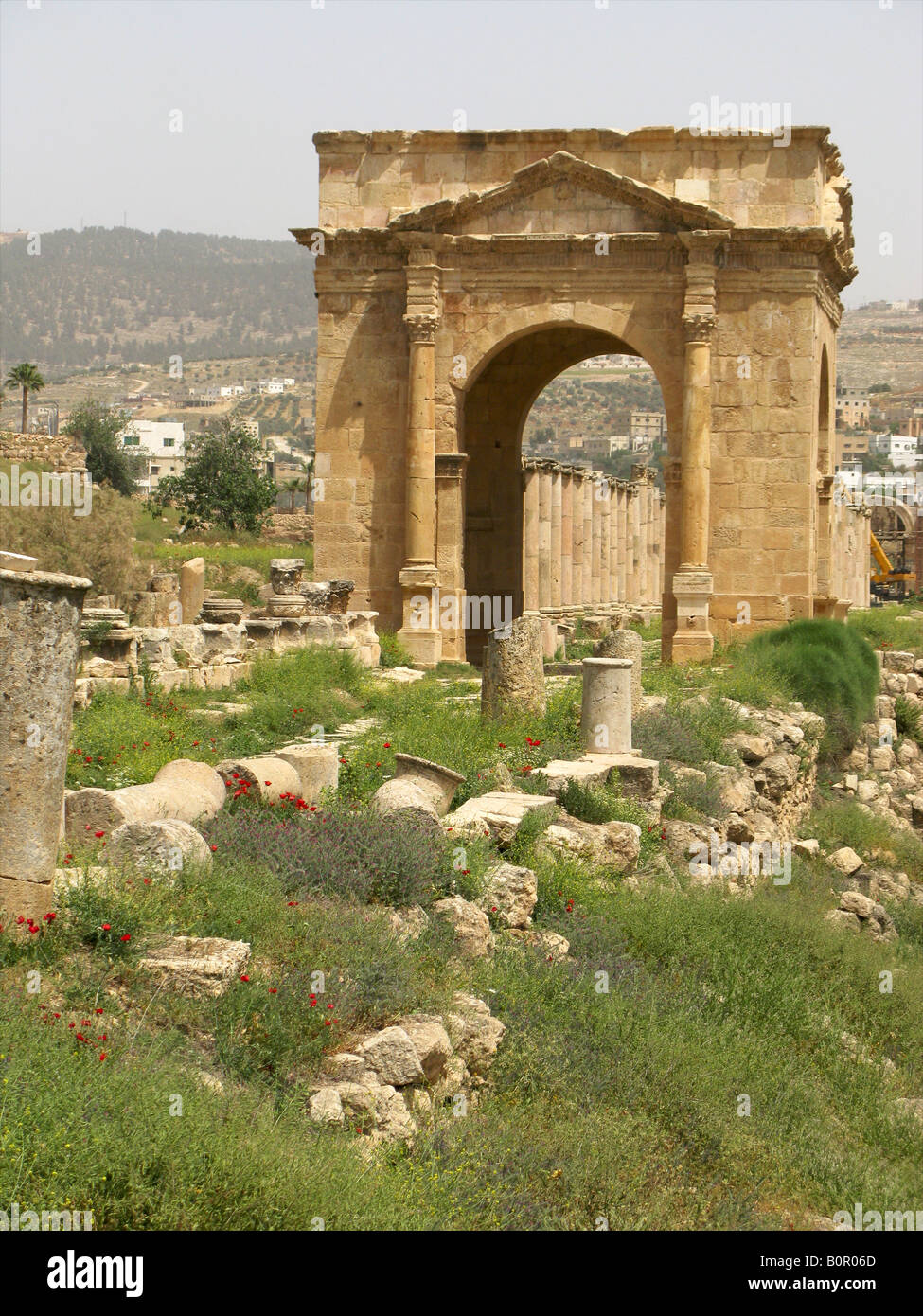 Roman ruins in the ancient town of Jerash in northern Jordan, Jordan ...